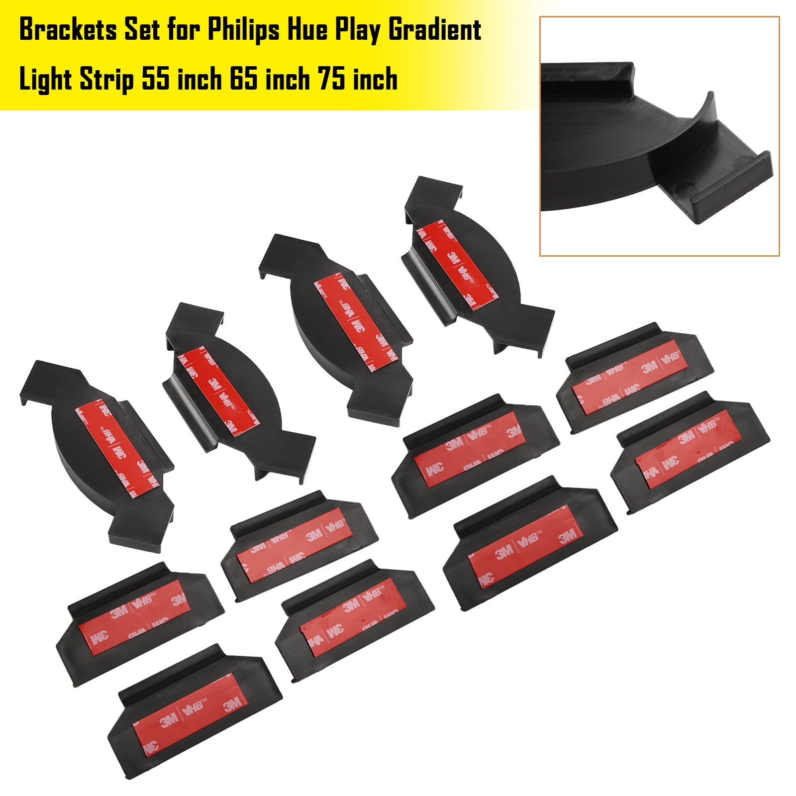 2 Pcs Brackets Set for Philips Hue Play Gradient Light Strip 55/65/75 ...