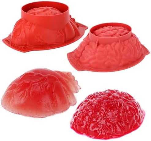 2 Pcs Brain Jello Mold Silicone Human Heart Mold Halloween Jello Molds ...
