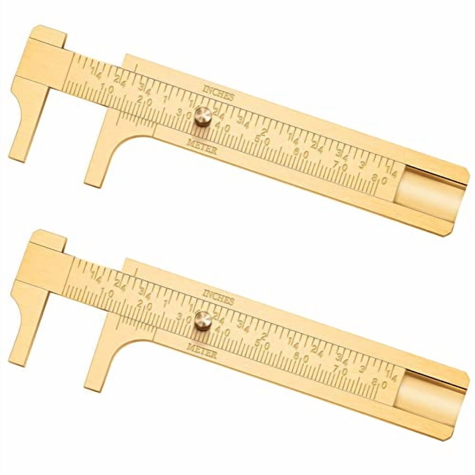 2 Pcs Brass Vernier Caliper Pocket Handy Caliper Measuring Mini Tool ...