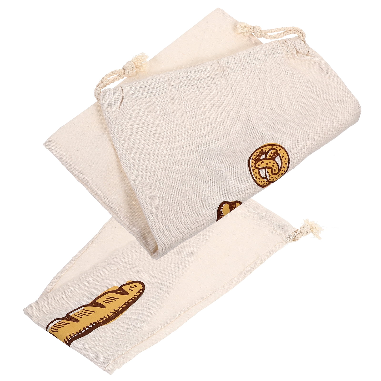 2 Pcs Bread Bag Loaf Linen Drawstring Food Storage Bags Bakery ...