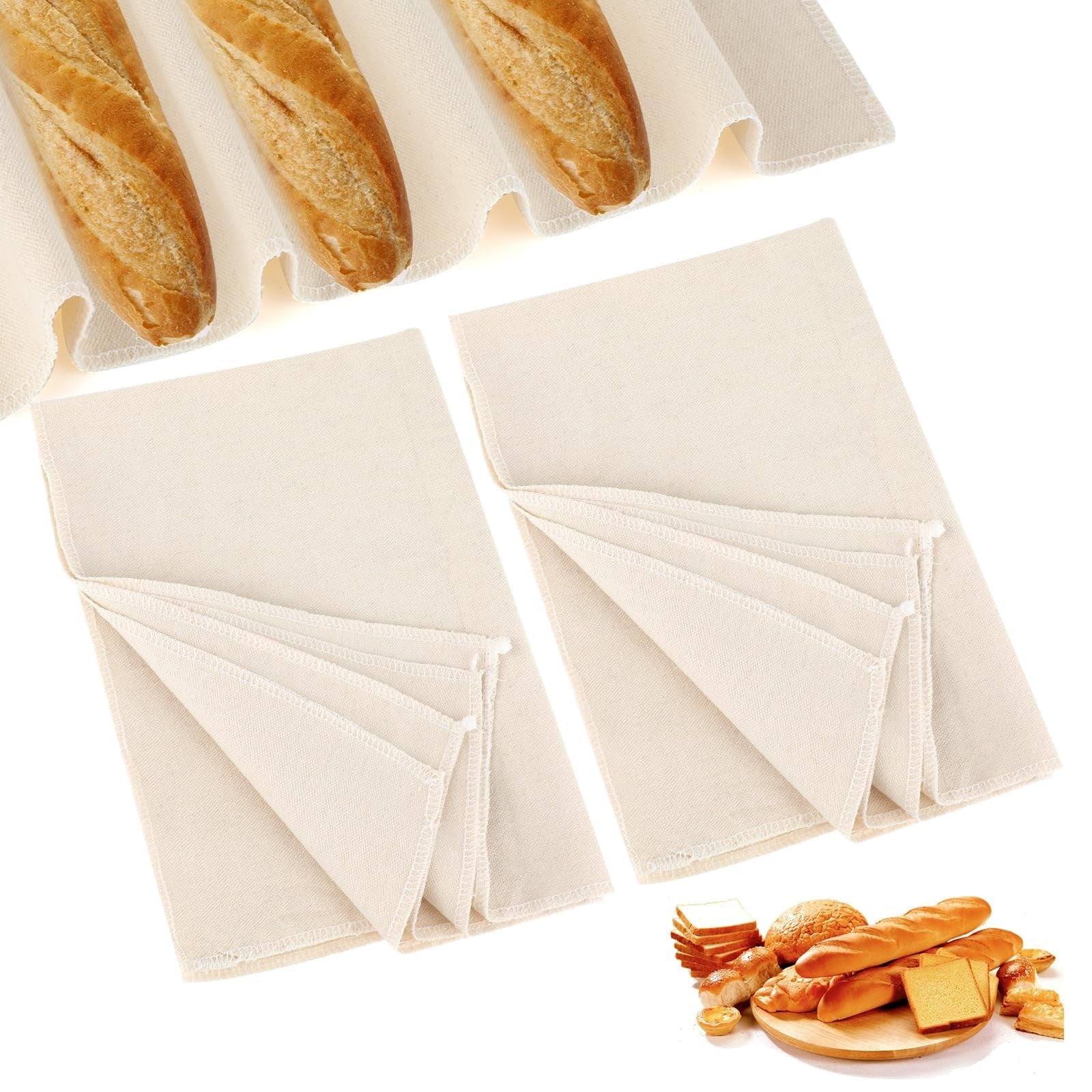 2 Pcs Bread Towels for Proofing Cover Organic Cotton Bread Cloth for ...