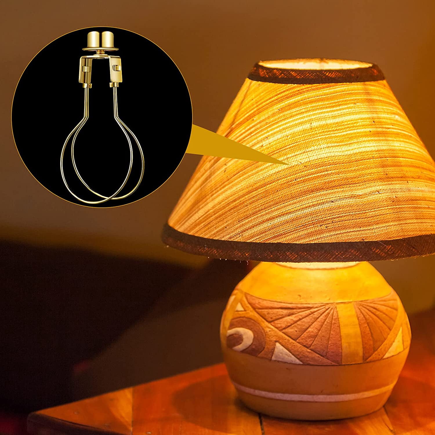 2 Pcs Bulb Lamp Shade Light Bulb Clip Adapter Includes Finial and ...