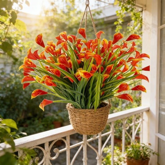 2 Pcs Bundles Calla Lily Artificial Flowers,UV Resistant Fake Flowers ...
