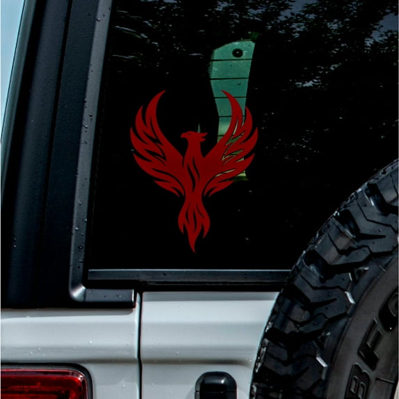 (2 Pcs Burgundy, 4.8'' x 6.2'') - Vinyl Sticker Decal - "Phoenix ...