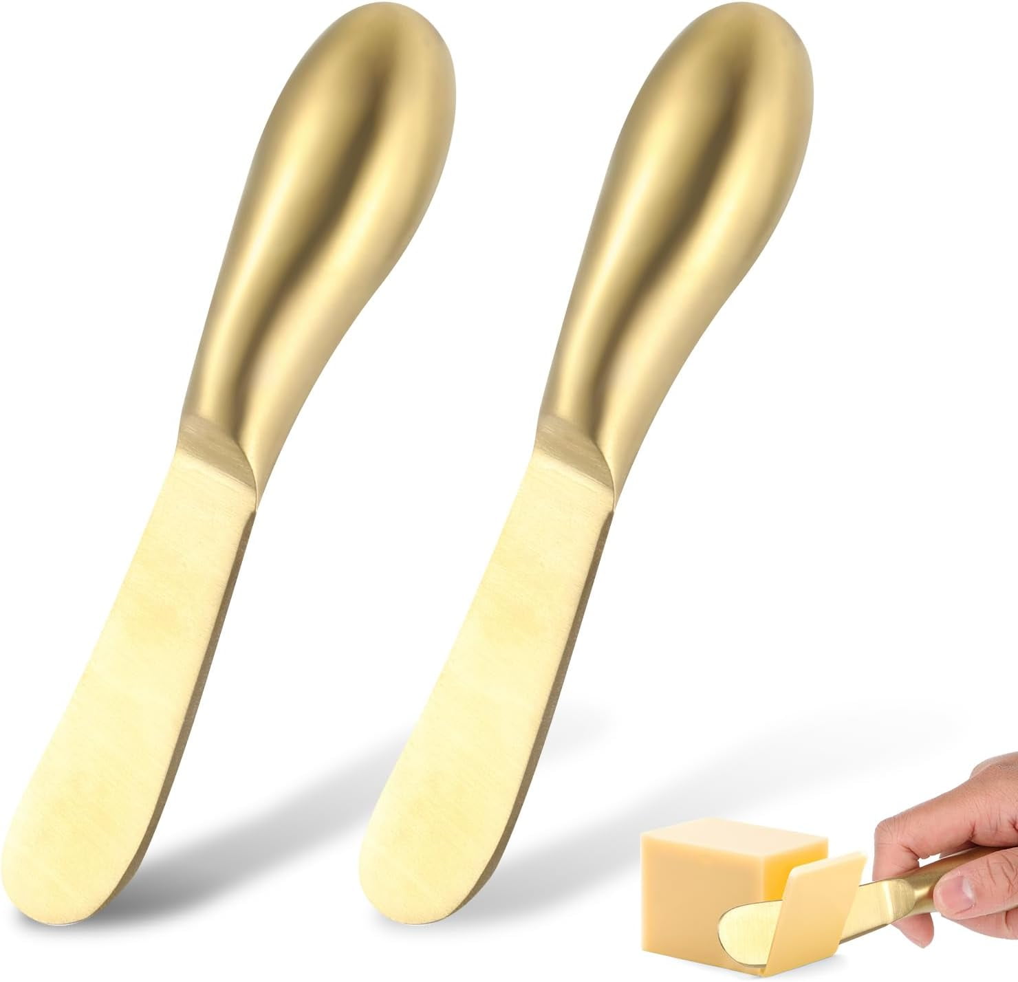 2 Pcs Butter Knife Little Cheese Spreader Knives Stainless Steel ...