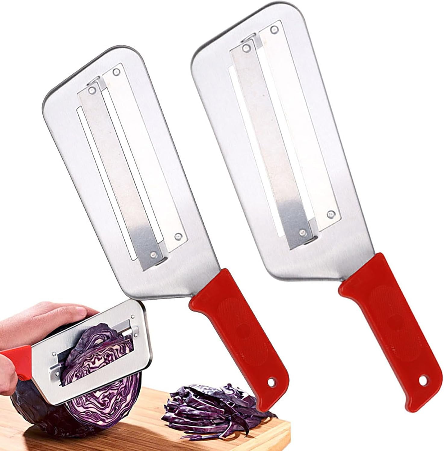2 Pcs Cabbage Chopper Shredder - Stainless Steel Kitchen Knife for ...