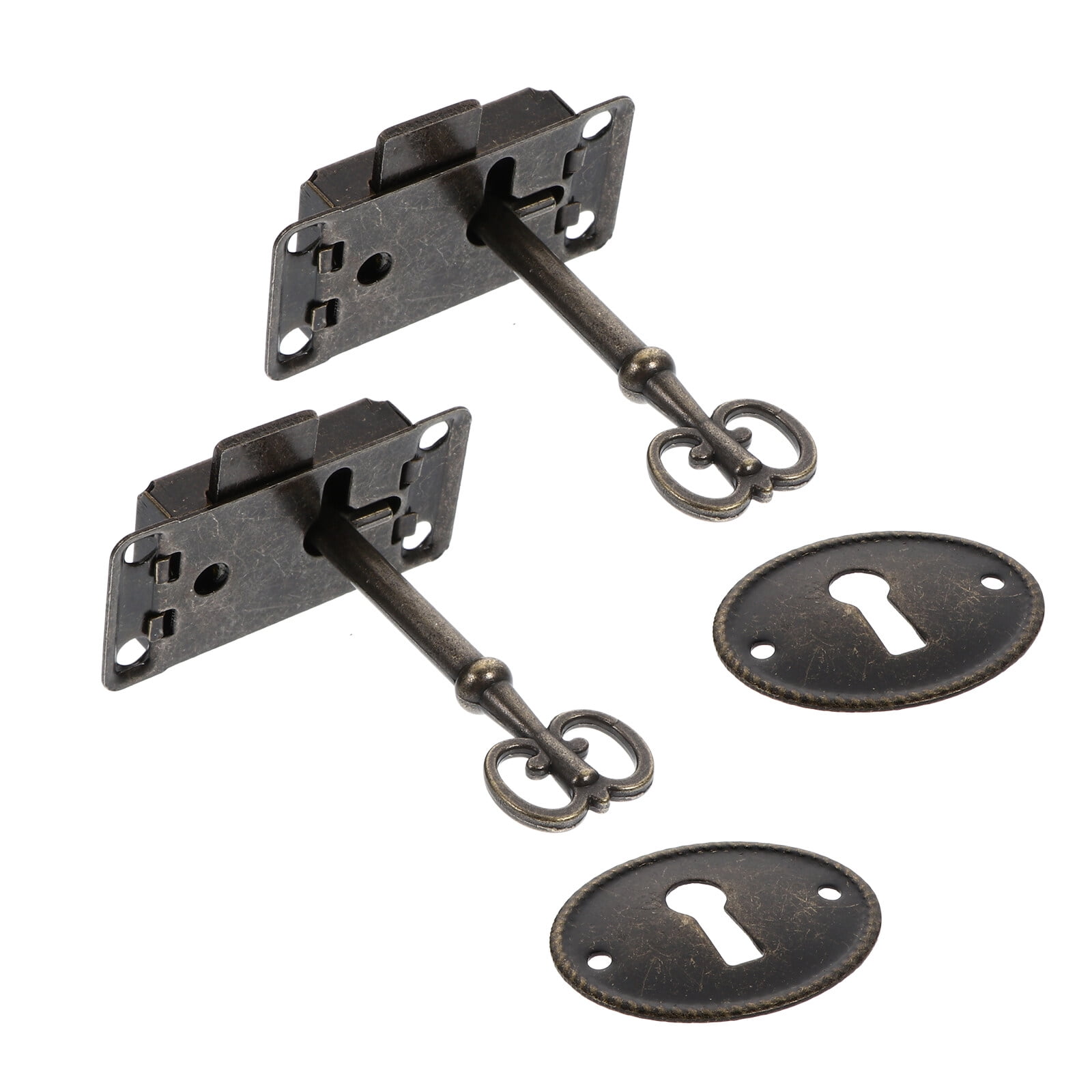2 Pcs Cabinet DIY Locks Retro Decor Antique Vintage Style Padlock ...