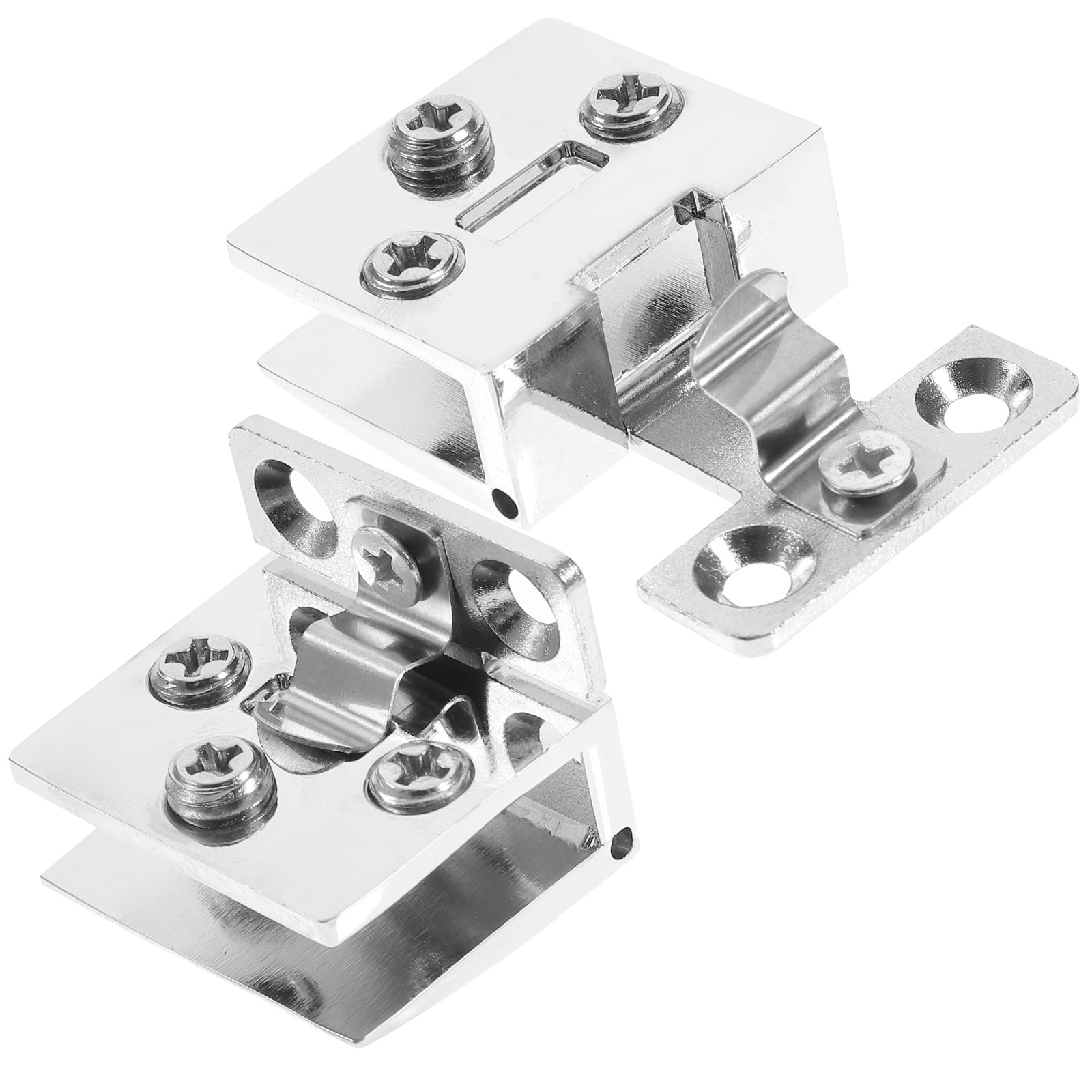 2 Pcs Cabinet Hinges Door Display Glass Clip Shower for Doors Zinc ...