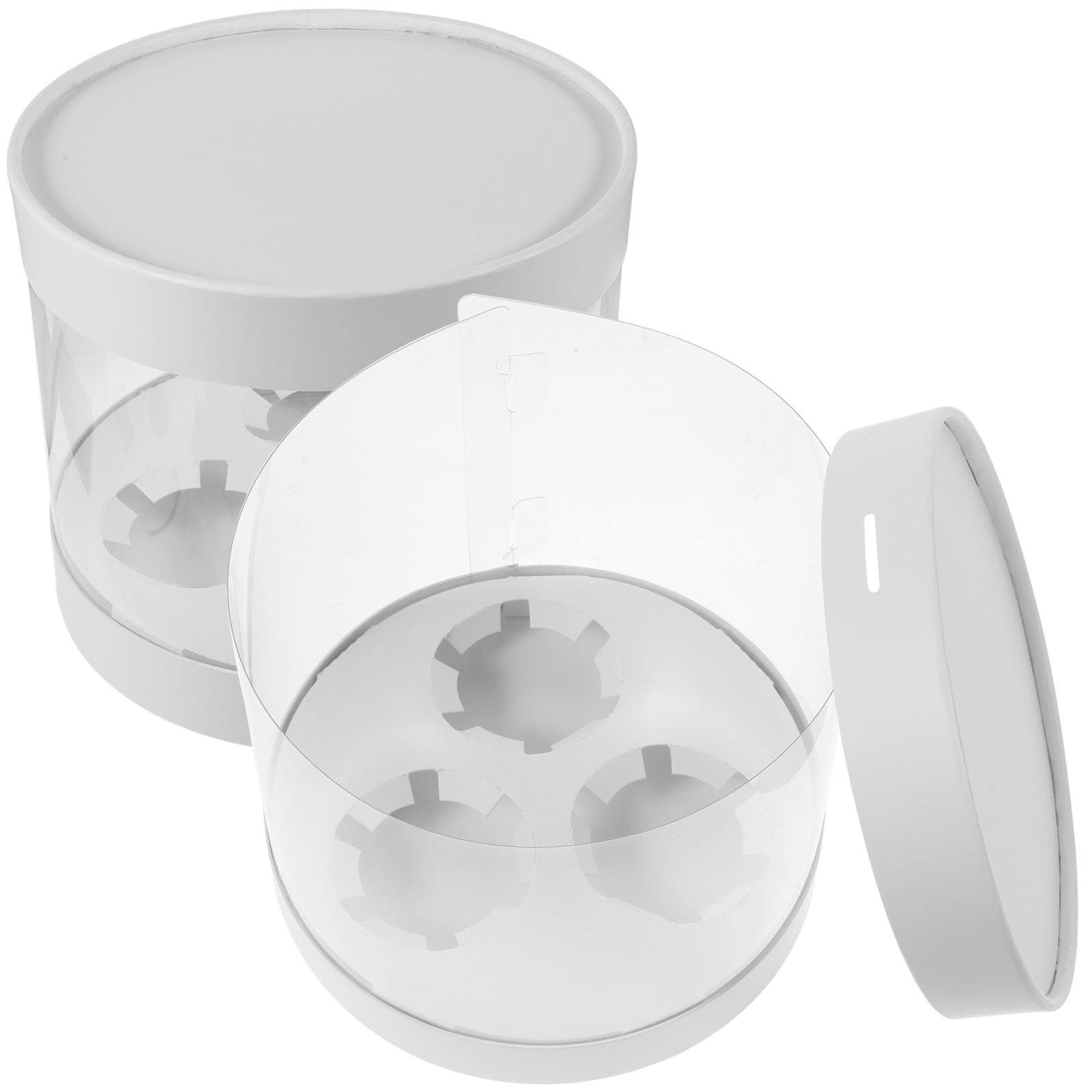 2 Pcs Cake Box Paper Cups Boxes Cupcake Carrier Plastic Transport ...