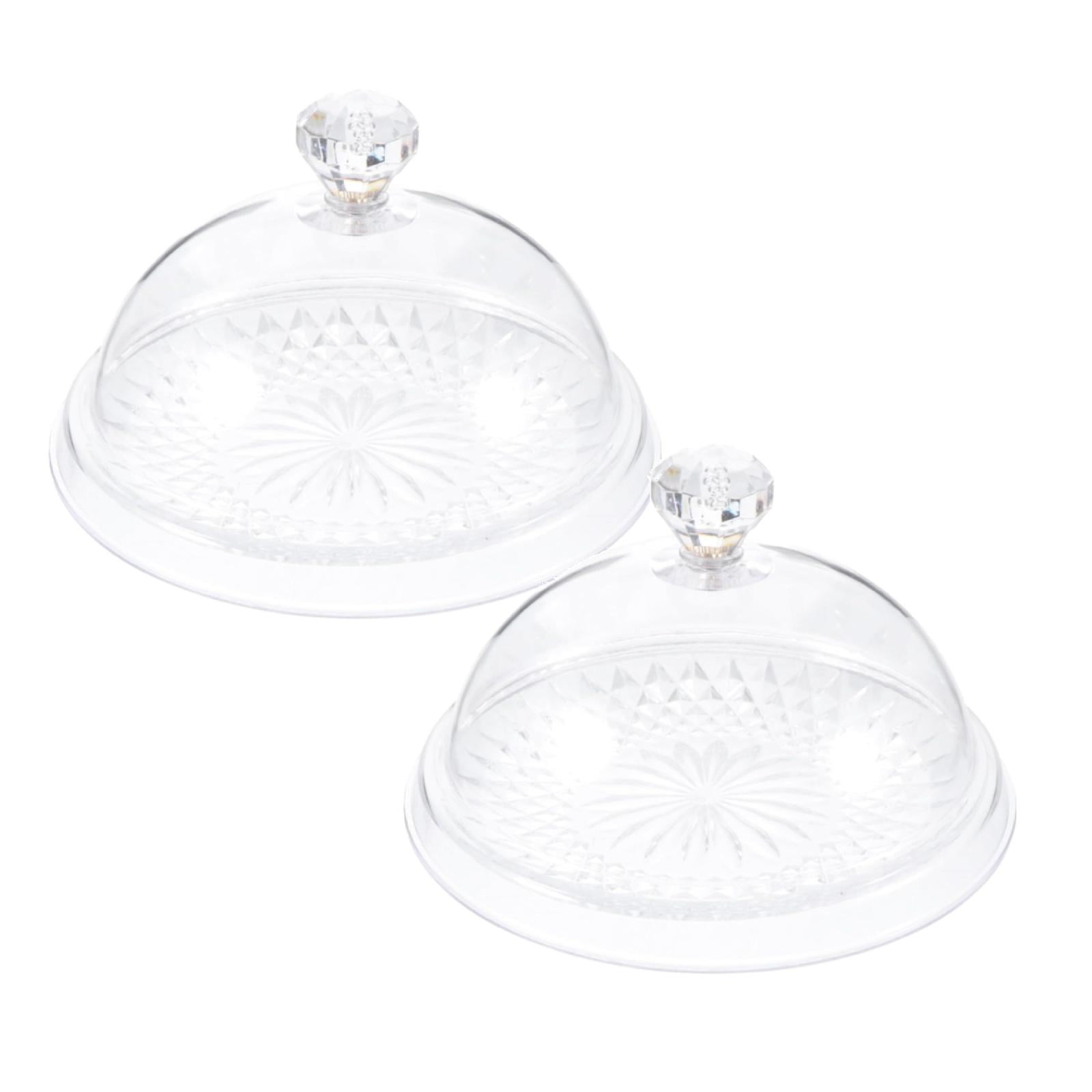 2 Pcs Cake Plate with Lid, Acrylic Cake Plate with Dome Plastic Food ...