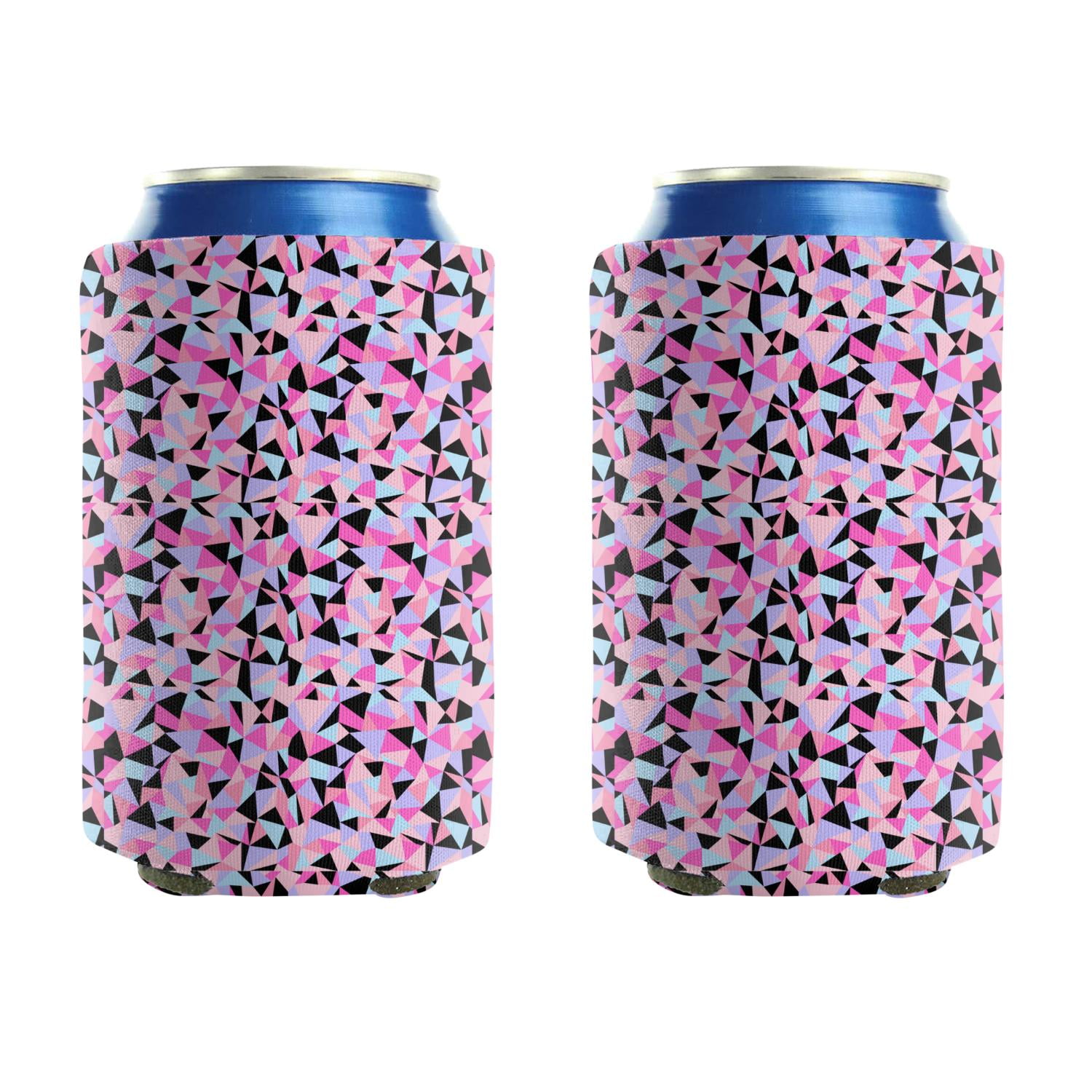 2 Pcs Can Cooler Sleeves Insulated Collapsible Beer Can Sleeve Abstract ...