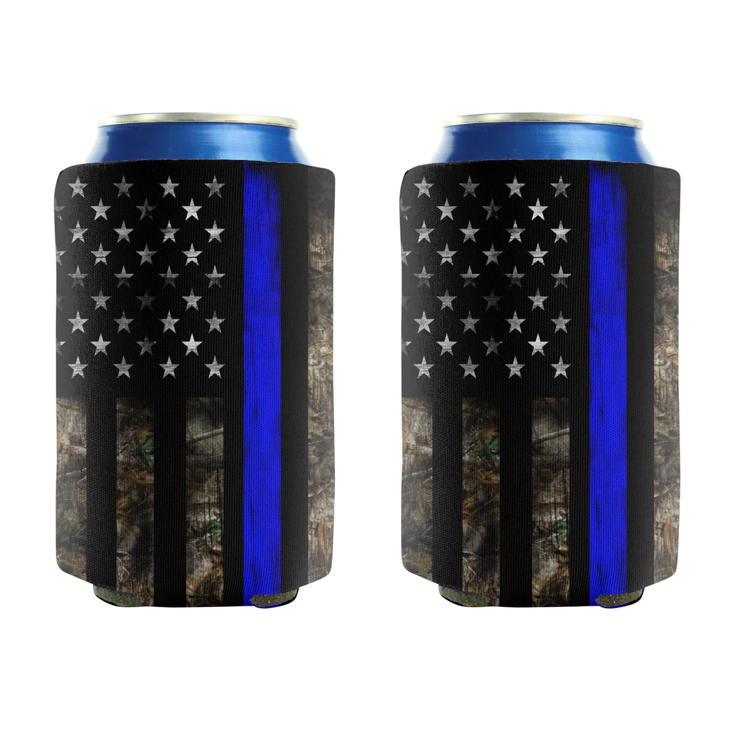 2 Pcs Can Cooler Sleeves Insulated Collapsible Beer Can Sleeve Flag ...