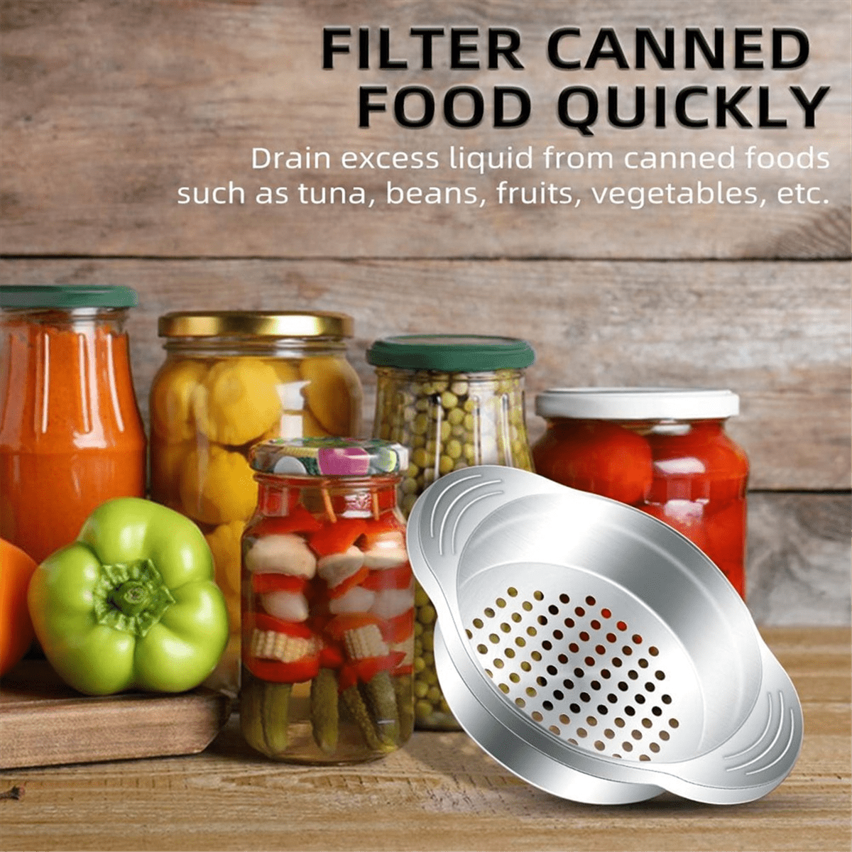 2 Pcs Can Strainer Stainless Steel Tuna Press Can Strainer Food Can ...