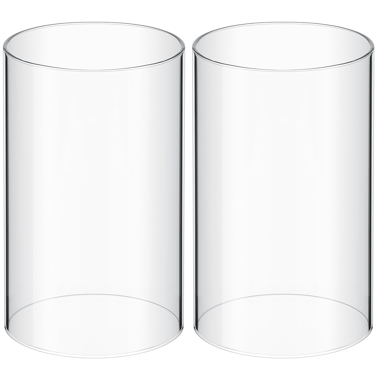 2 Pcs Candle Holder Sleeves Clear Cylinder Shape Glass Candle Holders ...