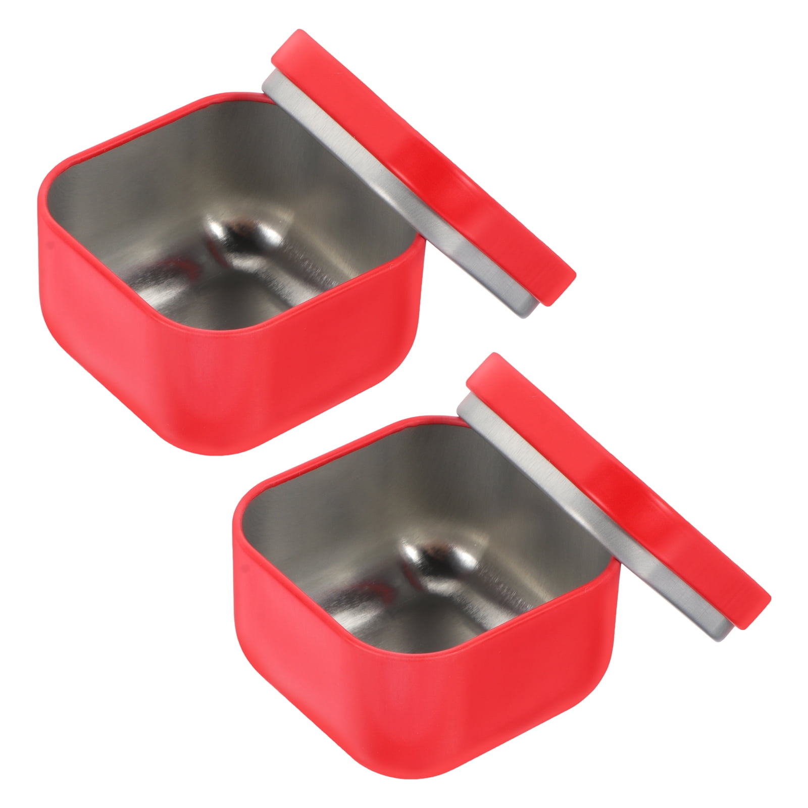 2 Pcs Candle Jar Plate Cubes Melter Square Container Tea Cup with Lid ...