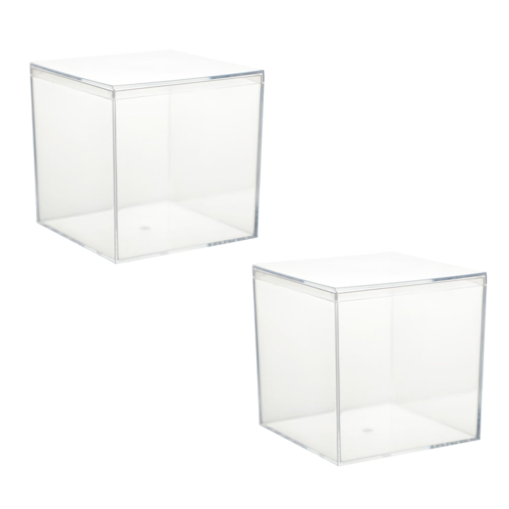 2 Pcs Candy Box Cereal Container Clear Square Container Jewelry ...
