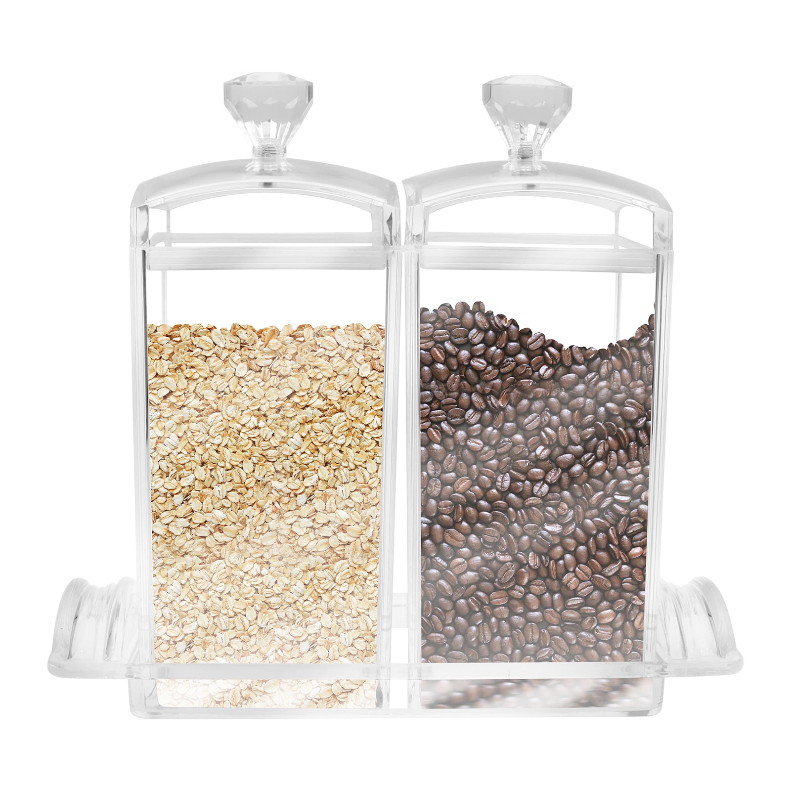 2 Pcs Candy Jar with Lid and Tray Unbreakable Clear Cookie Jar ...