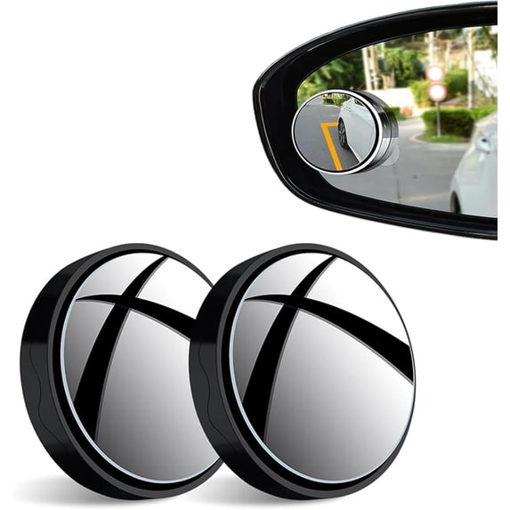 2 Pcs Car Blind Spot Mirrors Round Rear View Mirrors Frameless HD Glass ...