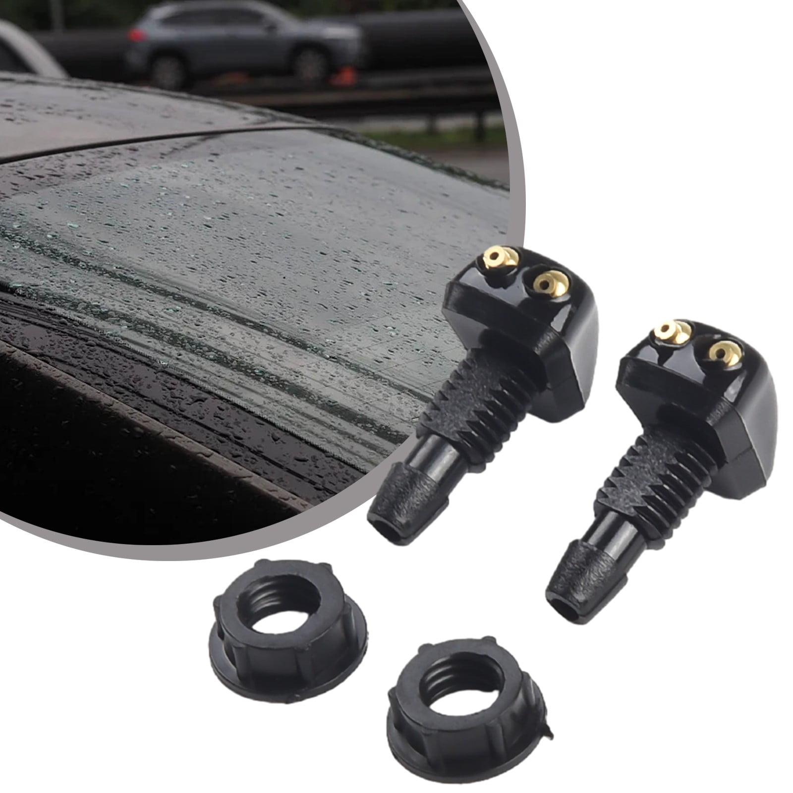 2 Pcs Car Dual Holes Windshield Washer Nozzle Wiper Water Spray Jet ...