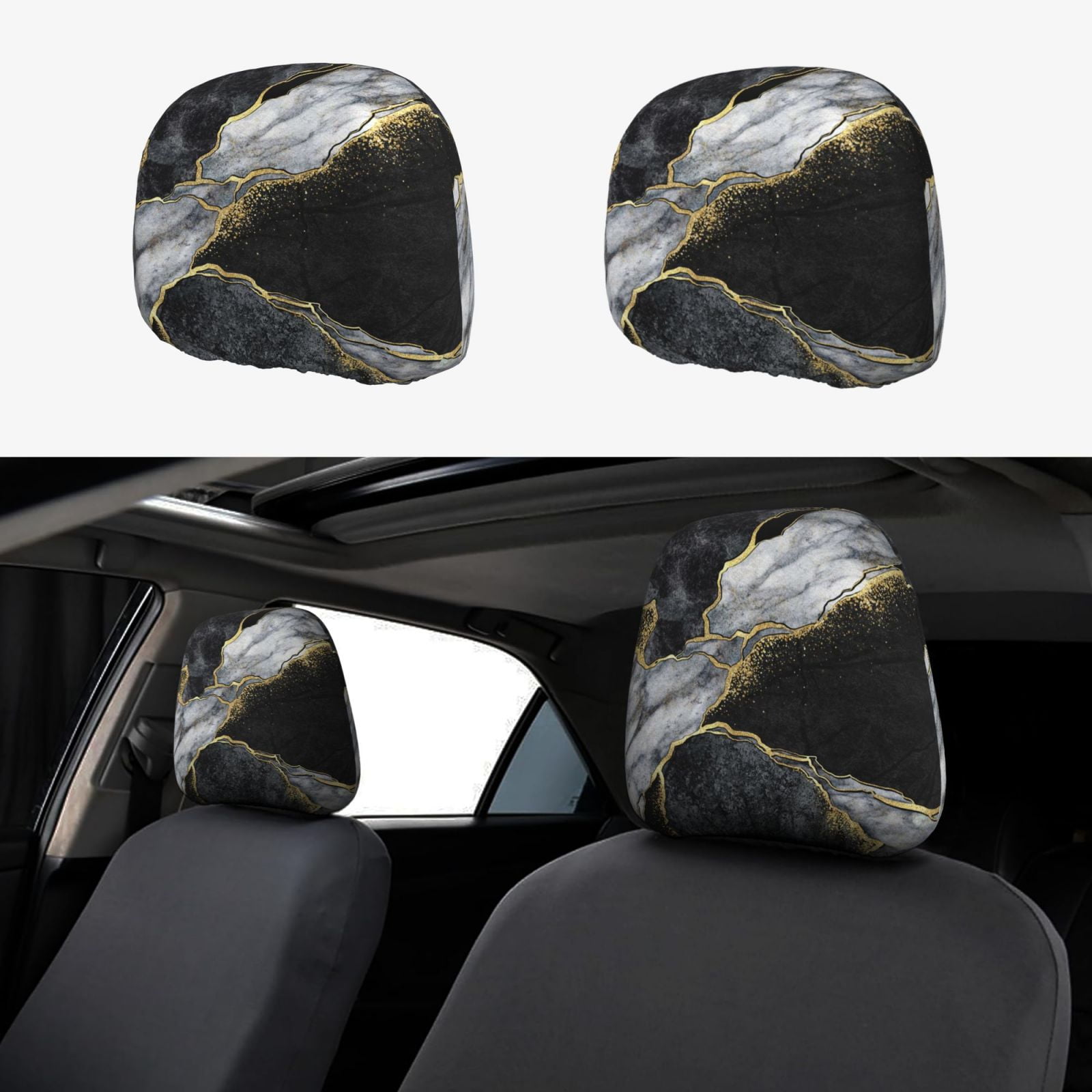 2 Pcs Car Headrest Cover Soft And Comfortable To Protect The Car ...