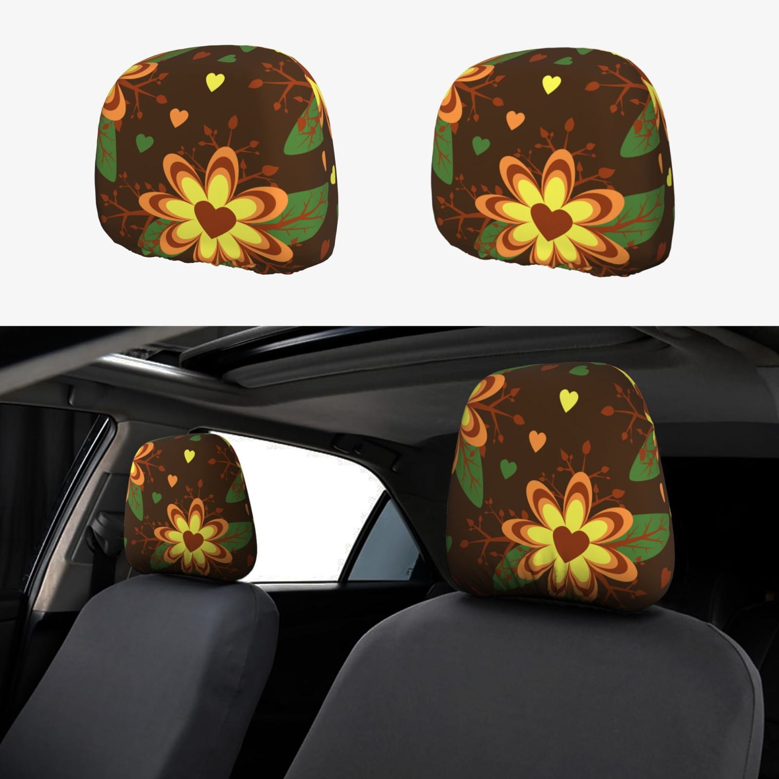 2 Pcs Car Headrest Cover Soft And Comfortable To Protect The Car ...