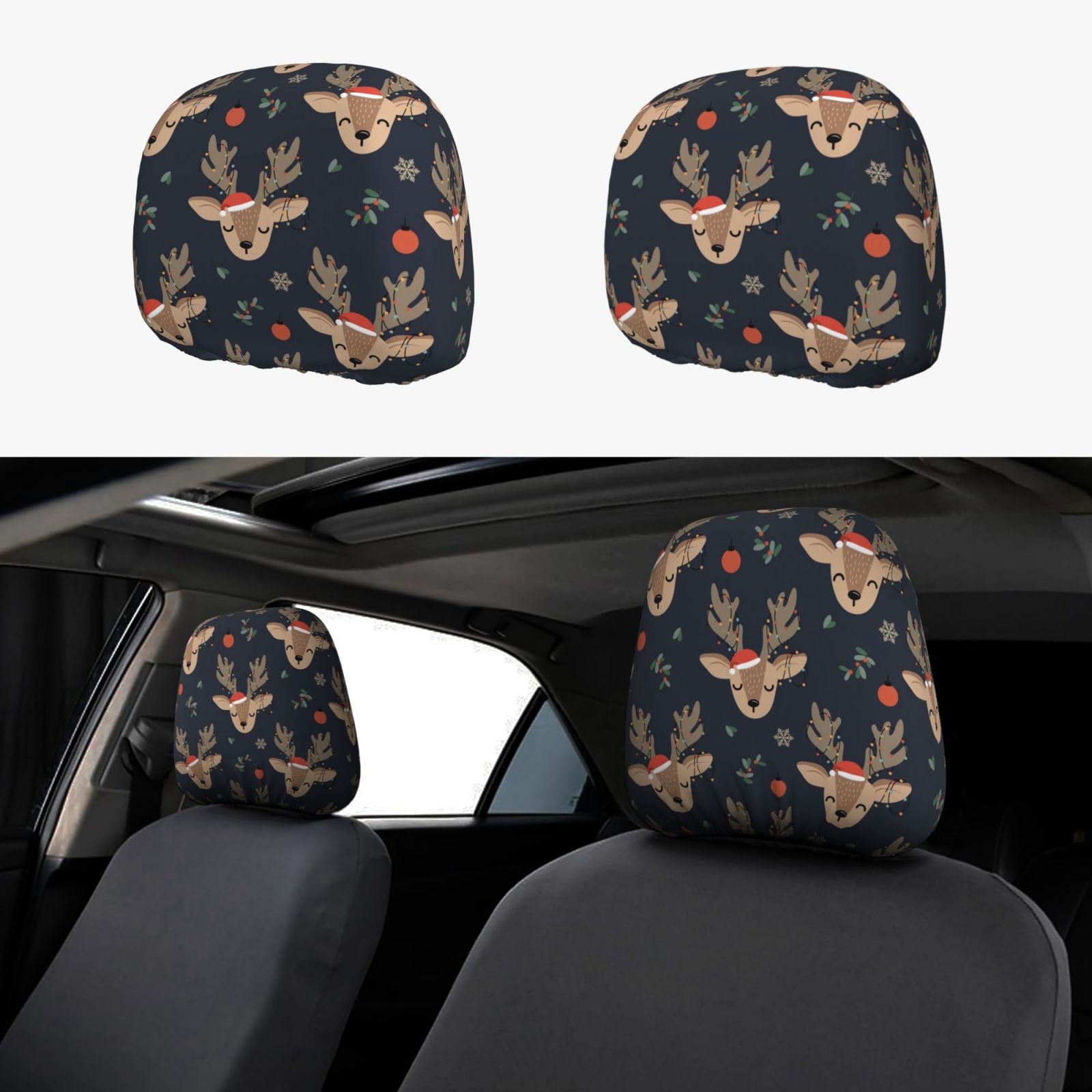2 Pcs Car Headrest Cover Soft And Comfortable To Protect The Car ...
