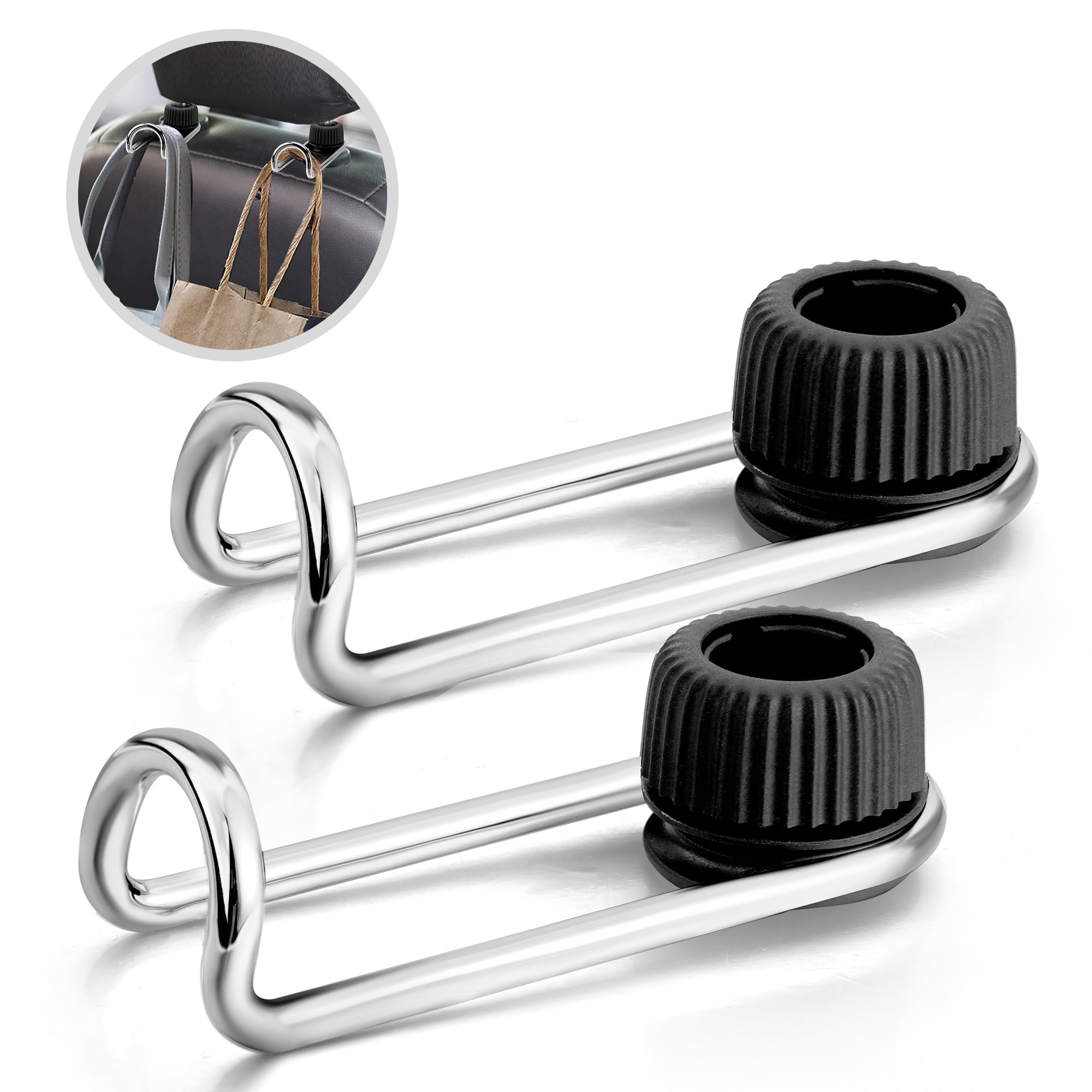 2 Pcs Car Headrest Hook, Upgraded Car Seat Hook Multi-Functional Hidden ...