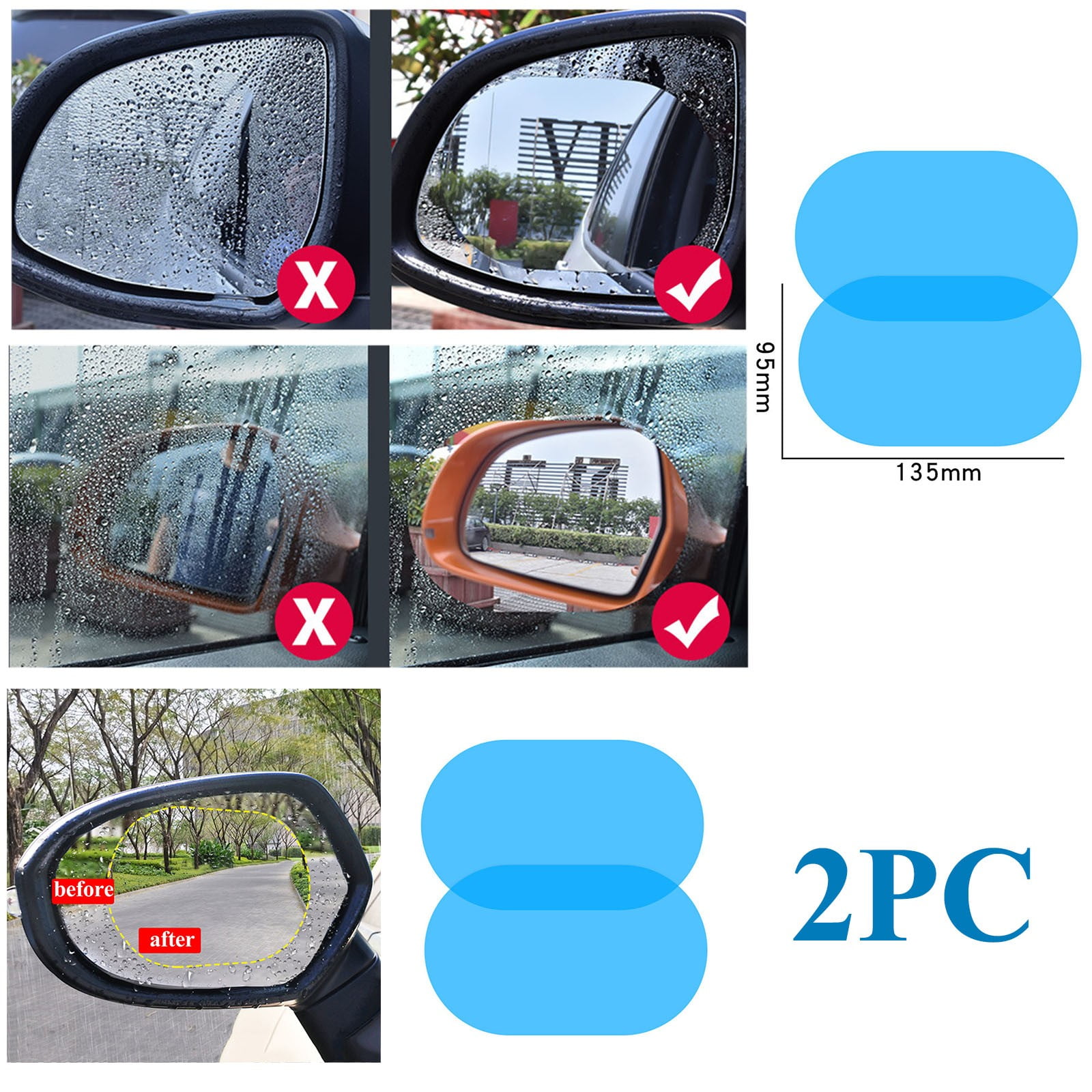 Car Side Mirror Car Rearview Mirror Film - Anti Fog Rainproof ...
