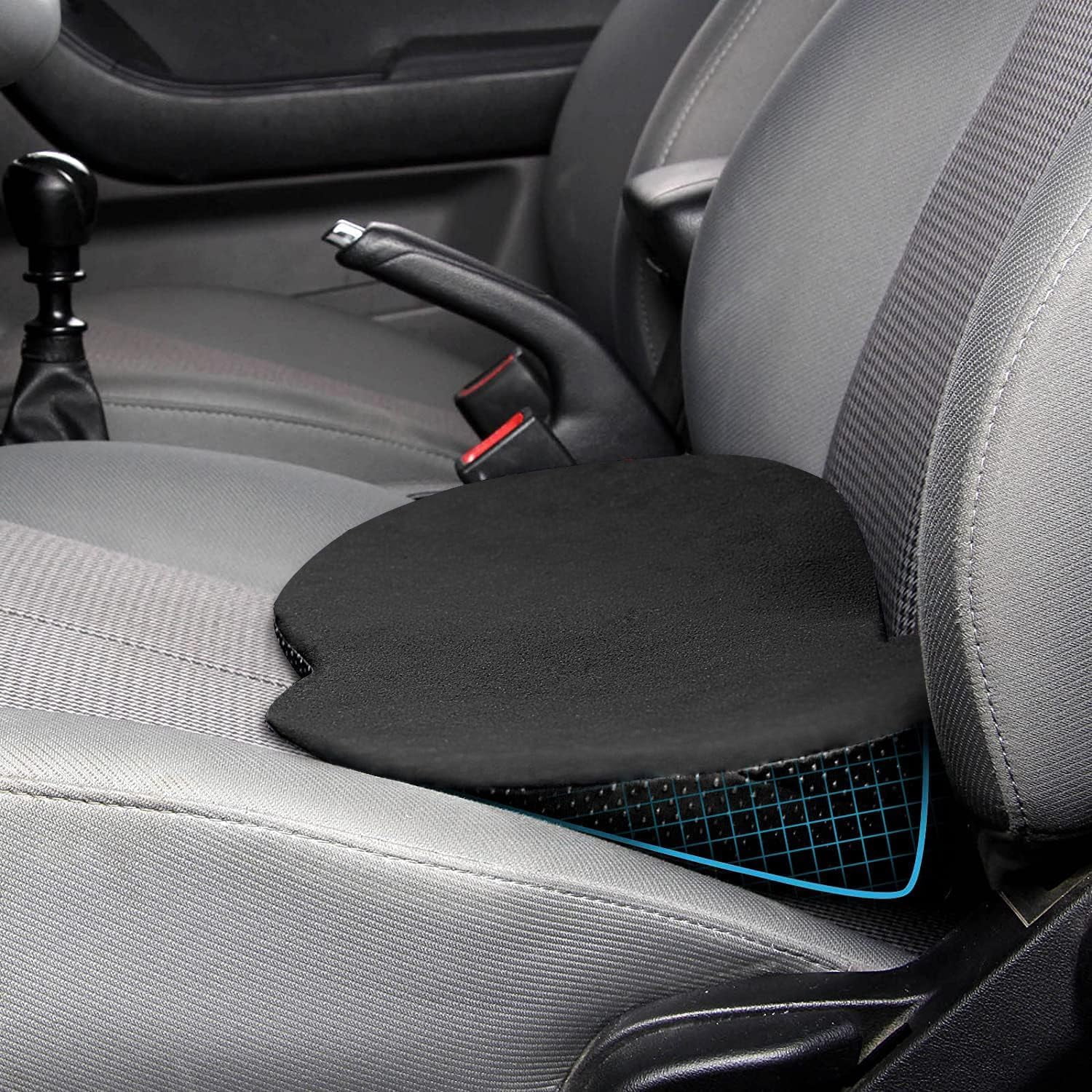 2 Pcs Car Seat Cushion and Lumbar Support Pillow Memory Foam, Coccyx ...
