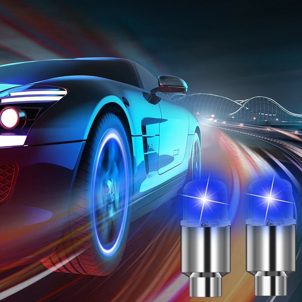 2 Pcs Car Wheel Tire Led Light Colorful Equipment Valve Lamp Air Valve ...