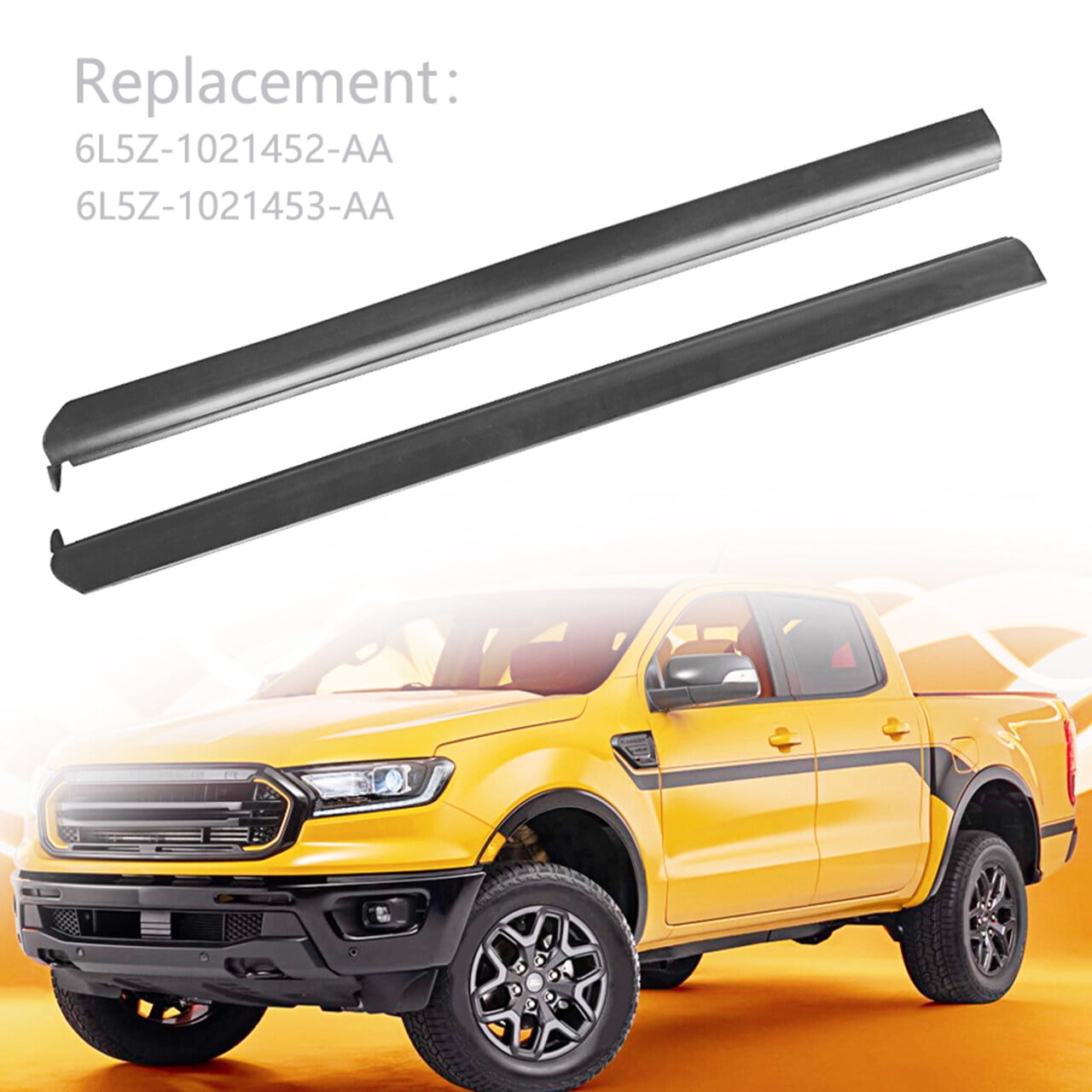 2 Pcs Car Window Exterior Trim Strips Front Outer Seal Weatherstrips ...