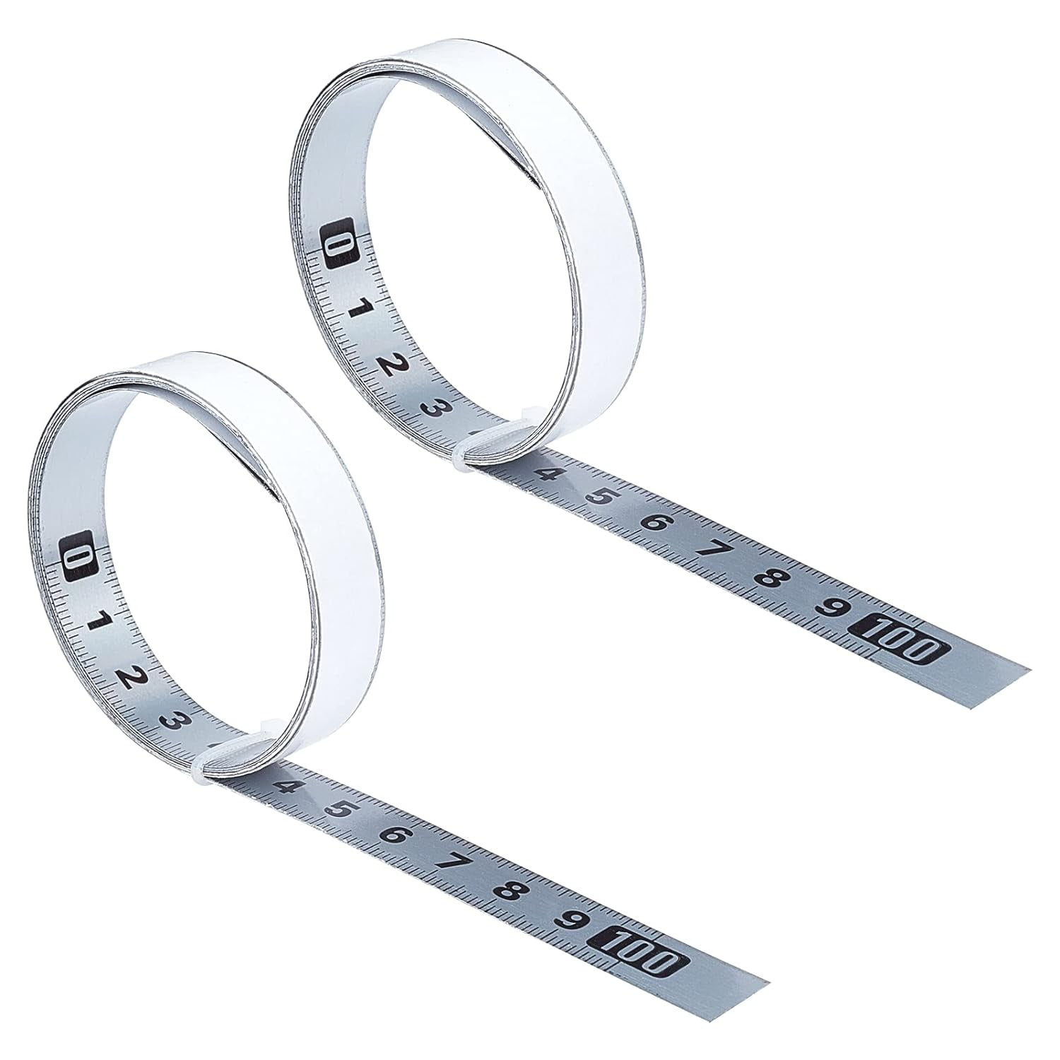 2 Pcs Carbon Steel Back Adhesive Ruler 100cm Steel Self-Adhesive ...
