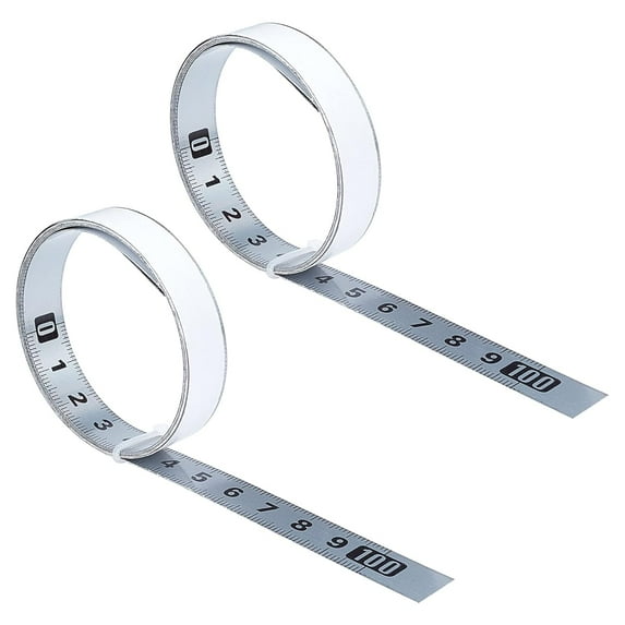 2 Pcs Carbon Steel Back Adhesive Ruler 100cm Steel Self-Adhesive ...