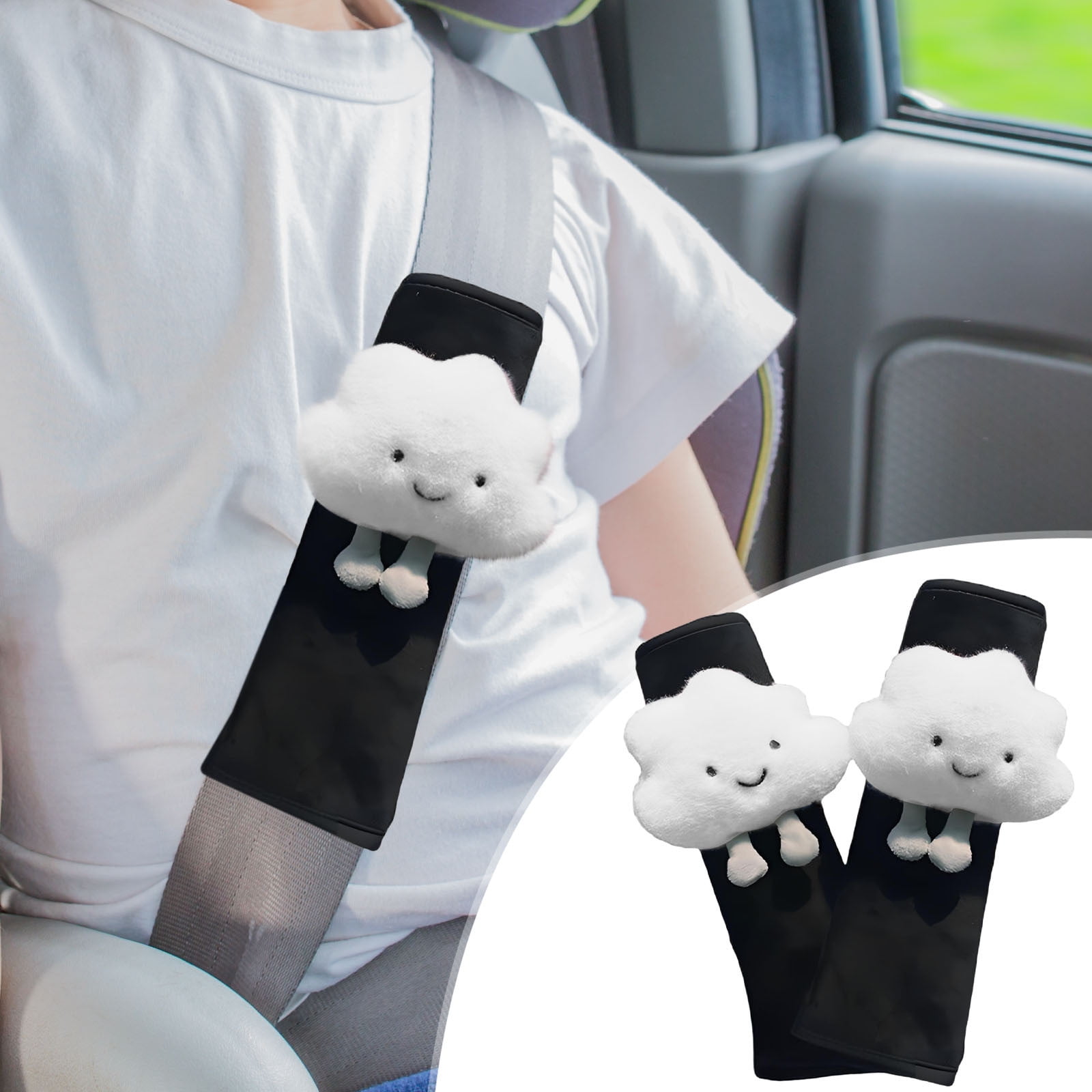 2 Pcs Cartoon Car Seat Belt Covers, Cute Seat Belt Cover Pad, Seatbelt ...
