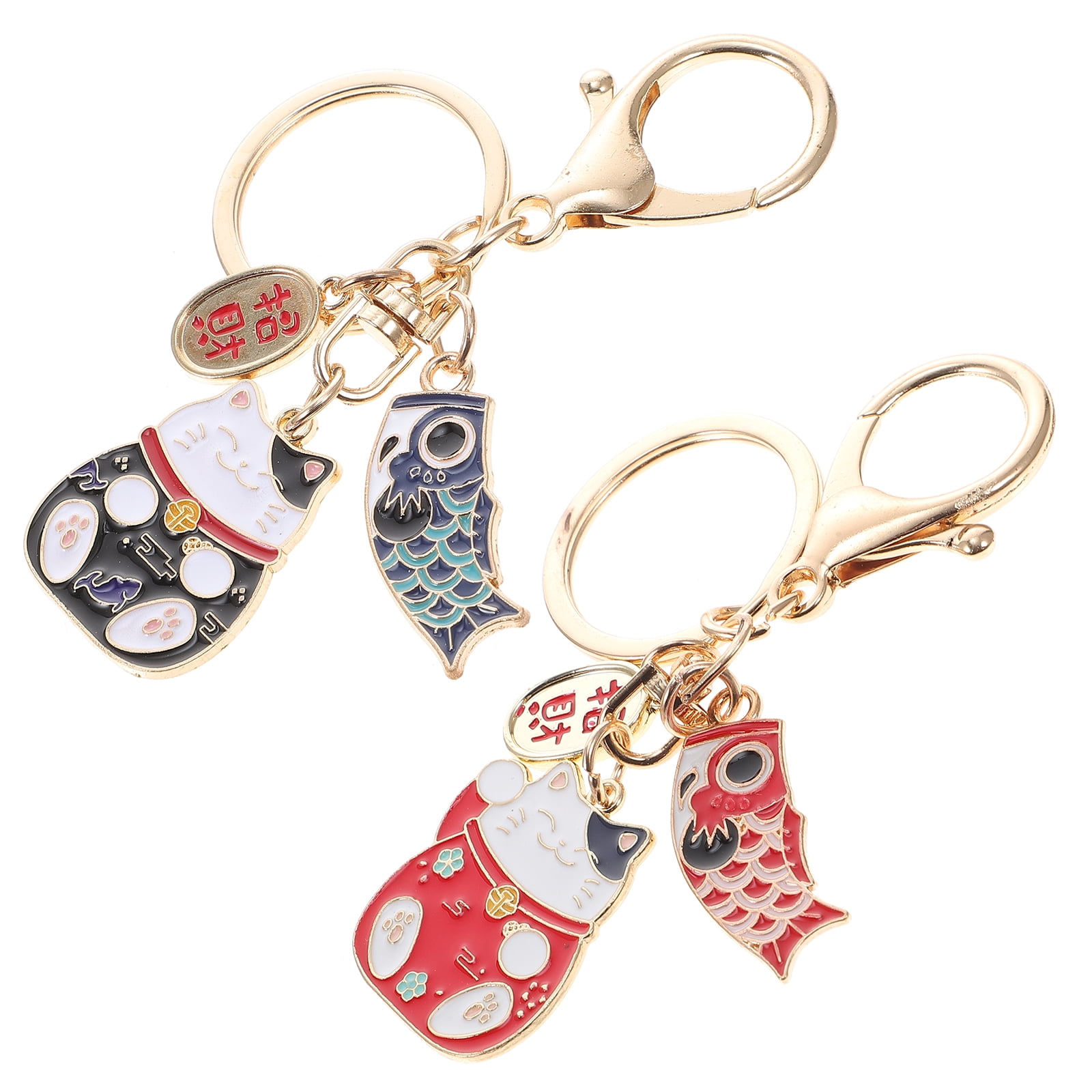 2 Pcs Cartoon Key Ring Keychains Pendant Automotive Man Red - Walmart.com