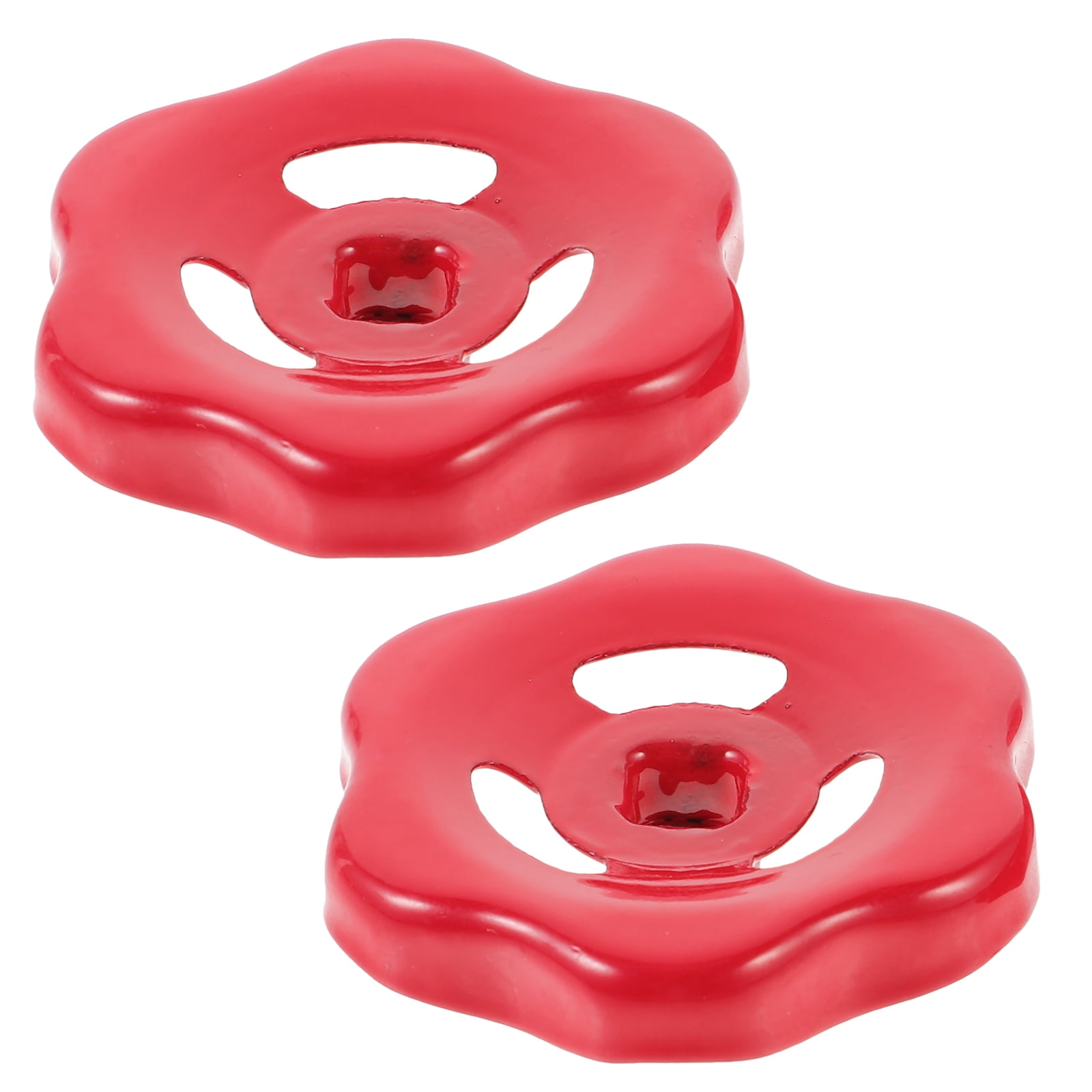 2 Pcs Cast Iron Valve Handle Hosepipe Outdoor Faucet Shower Red ...