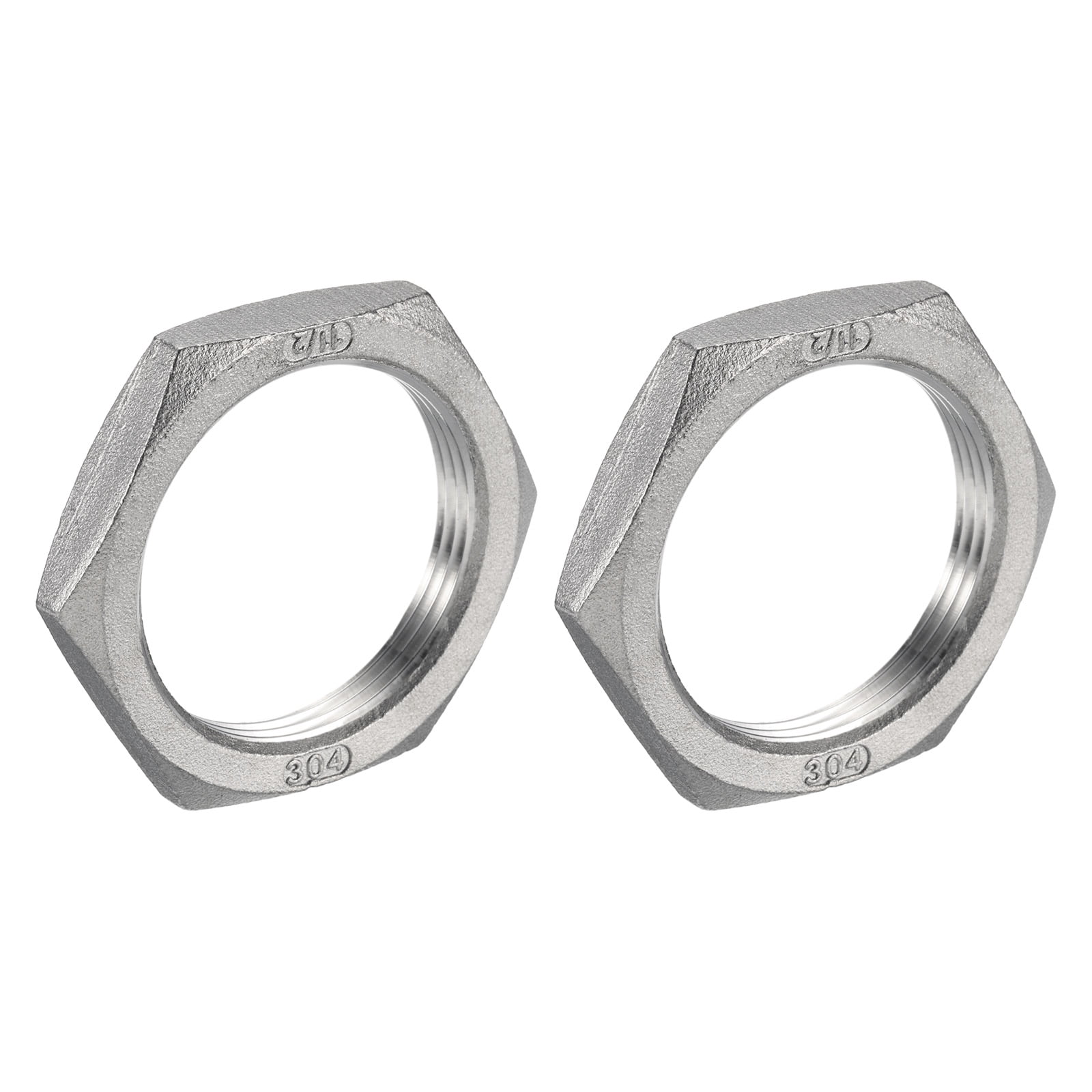 2 Pcs Cast Pipe Fitting Hex Locknut, 304 Stainless Steel Hex Lock Nut 1 ...