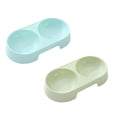 2 Pcs Cat Double Bowl, Pet Food and Water Bowl Set, Candy Color ...