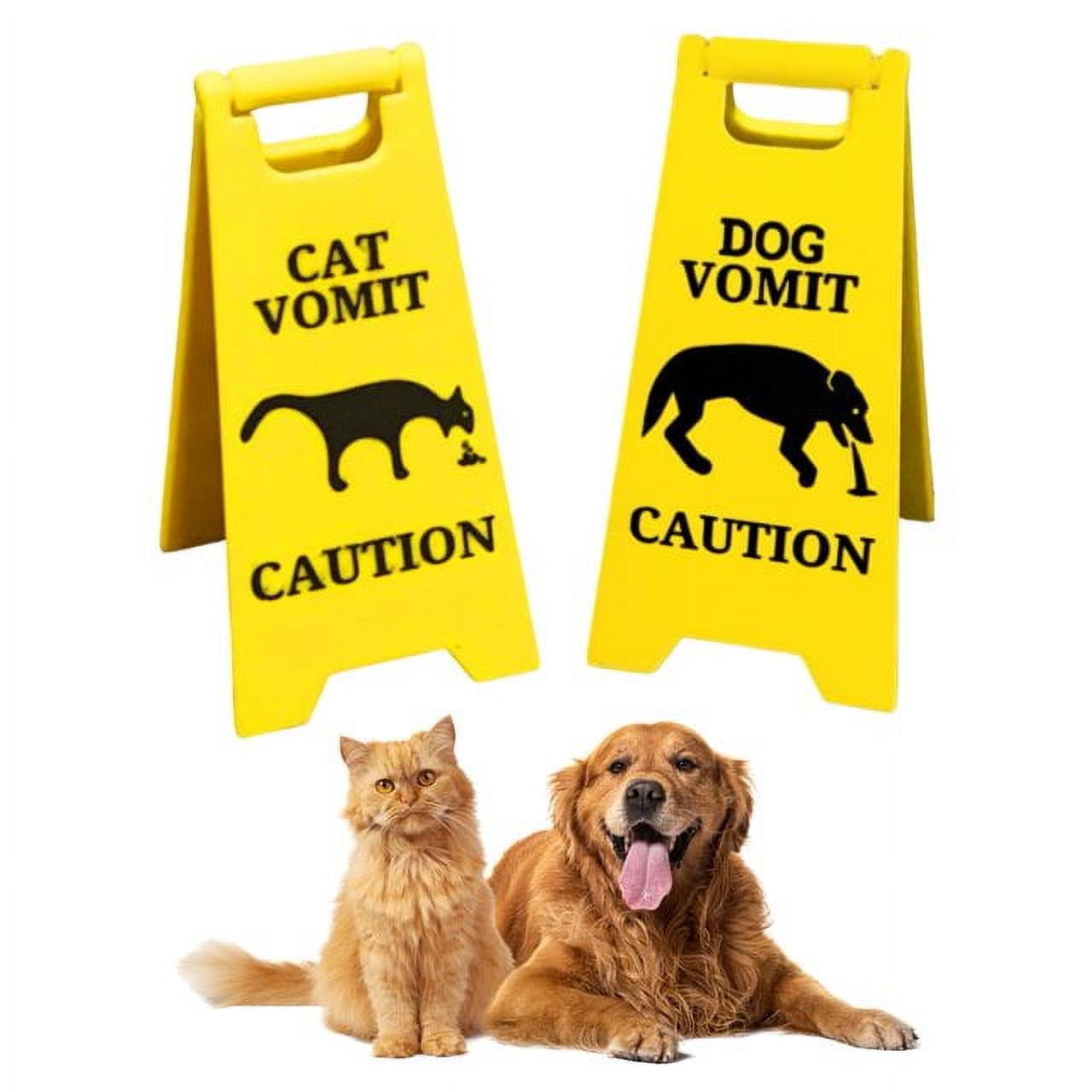 2 Pcs Cat Vomit Sign, Dog Vomit Sign-3D Printed Caution Vomit Sign,11 ...