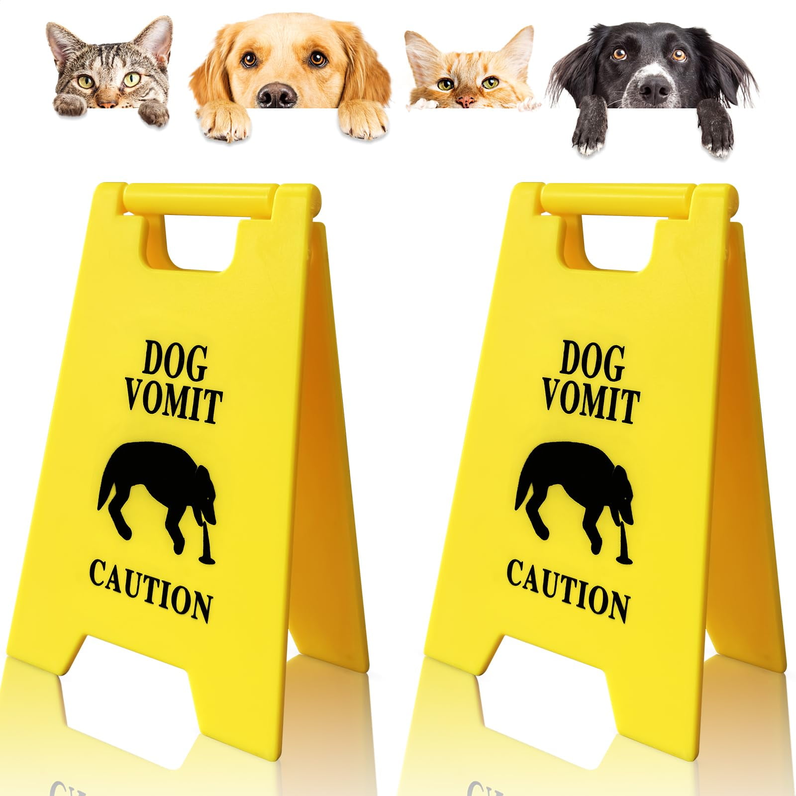 2 Pcs Cat Vomit Sign, Eye-Catching 3D Printed Caution Sign, 4-Inch Cat ...
