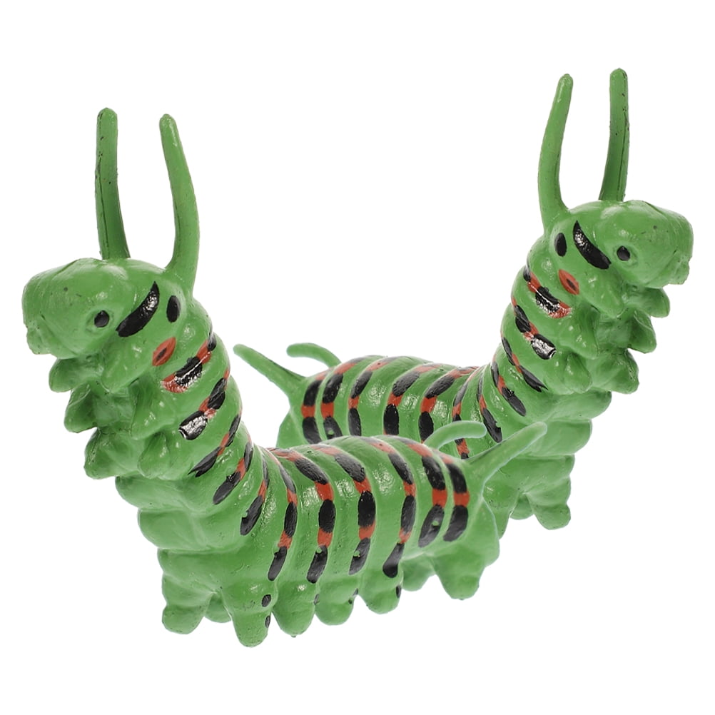 2 Pcs Caterpillar Model Toy Animal Figurines Fake Caterpillar Animal ...