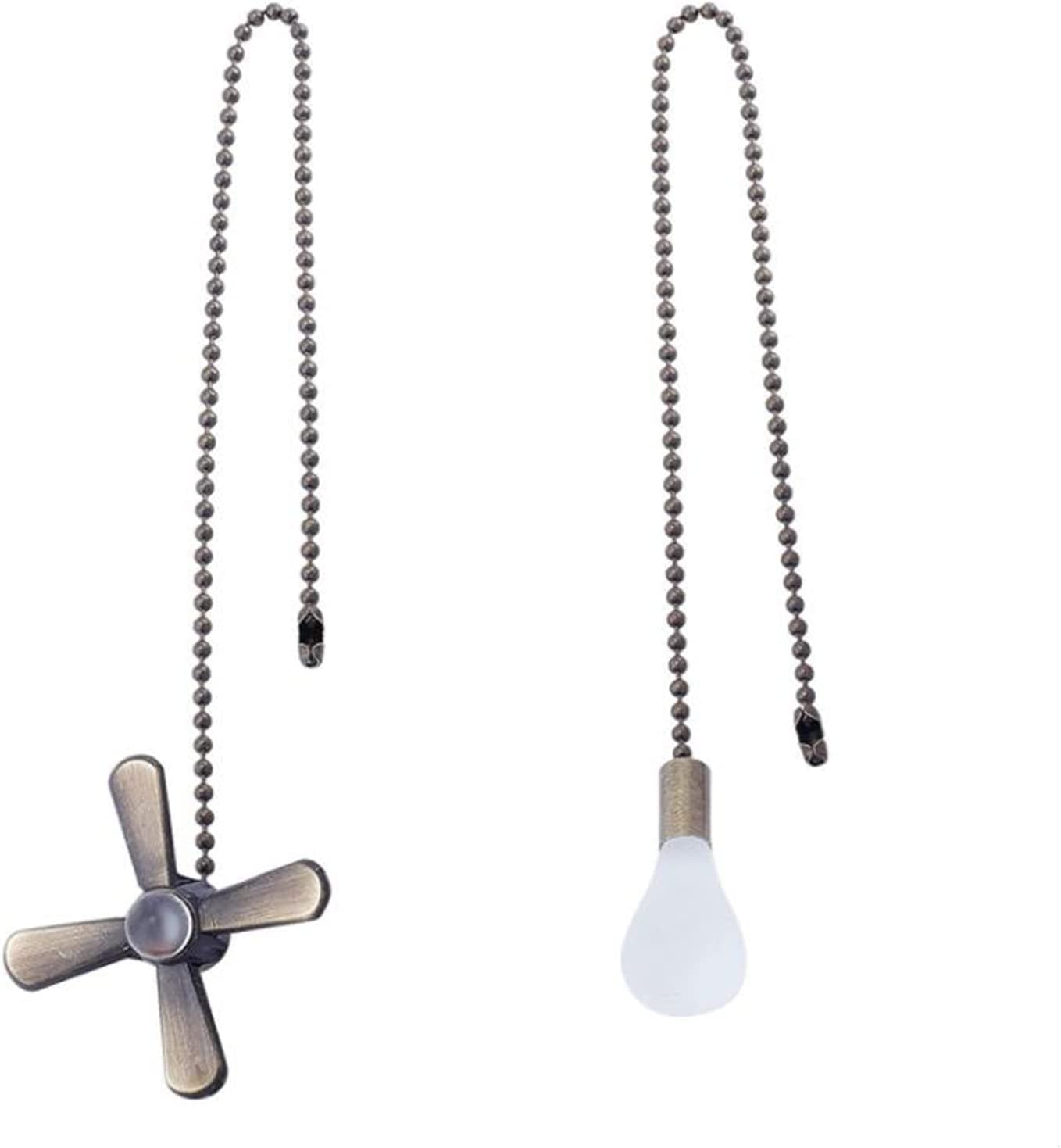 2 Pcs Ceiling Fan Beaded Pull Chains Fan Decoration Pendants Bulb and ...