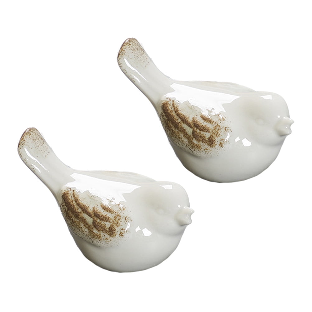 Quen Ceramic Bird Decor Figurines 8x5x4.5cm White Indoor Home Office ...