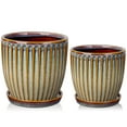 Walmart 2 Pcs Small Glazed Ceramic Planters, Decorative Indoor Pots 4.9 ...