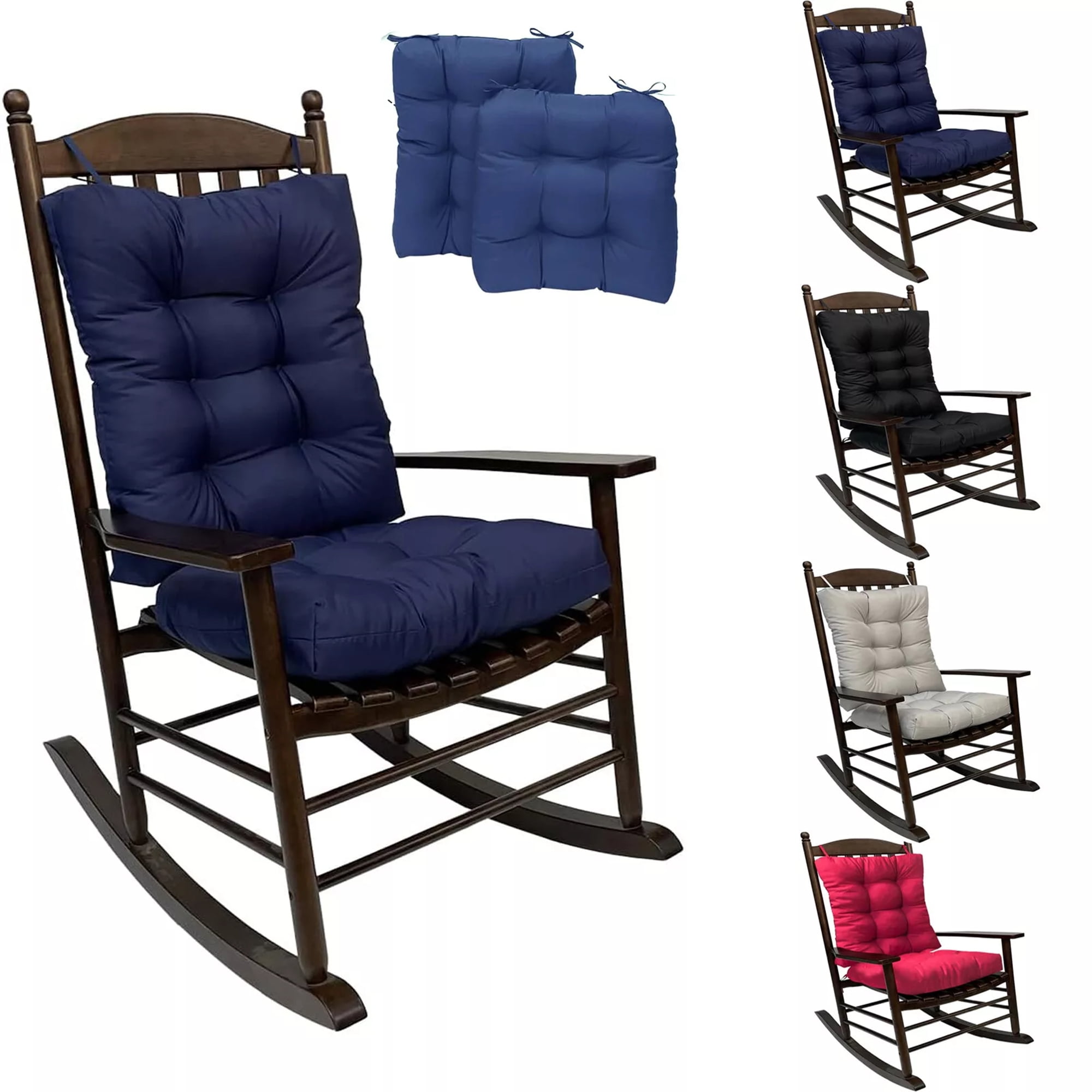 2 Pcs Chair Cushion for Rocking Chair Recliner Seat Back Pad Mat Office ...