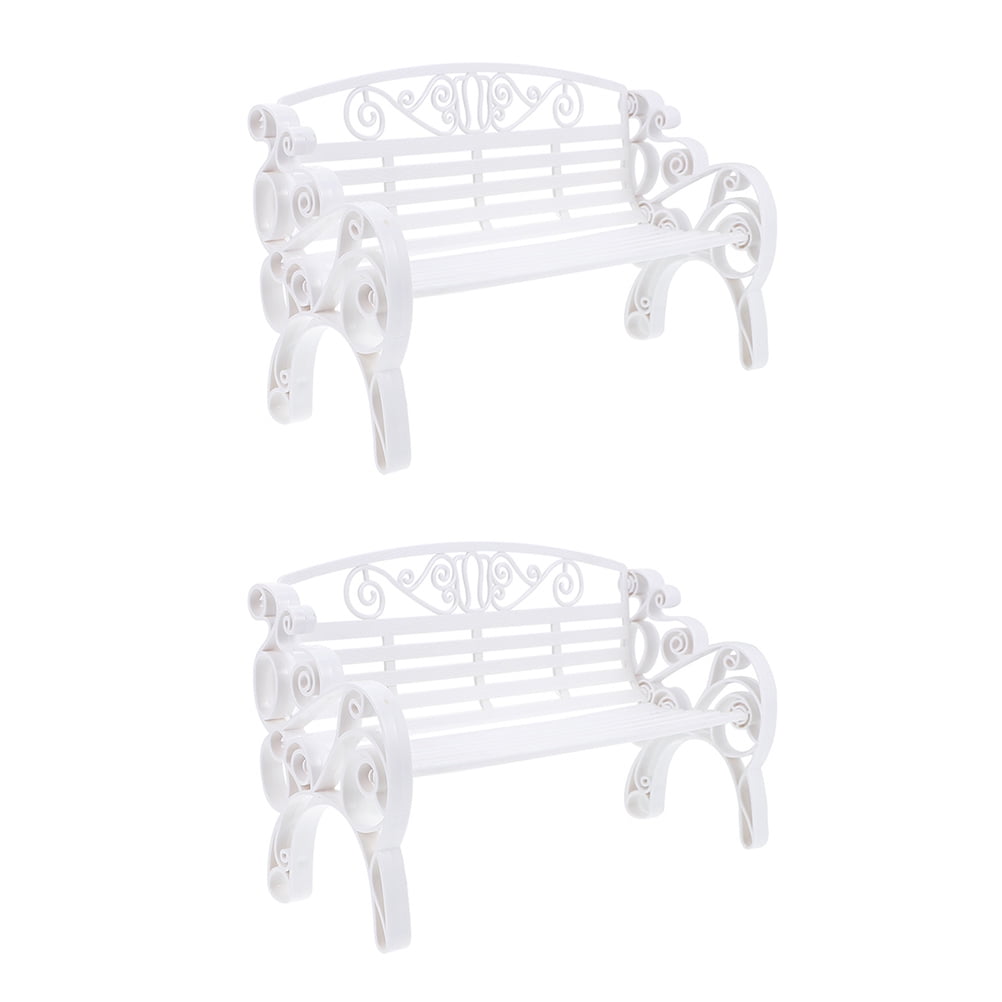2 Pcs Chair Model Decor Models Mini Bench Ornament Mini Dollhouse Micro ...