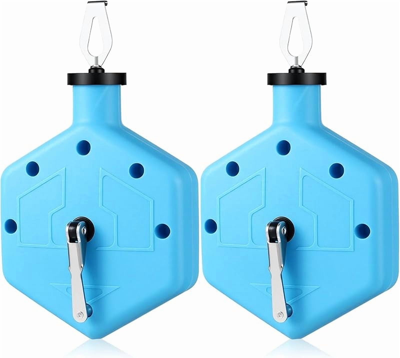 2 Pcs Chalk Line Tool 100 ft Portable Chalk Line Reel Box with PP Case ...