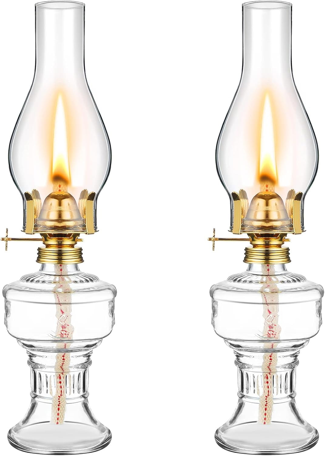 2 Pcs Chamber Oil Lamps for Indoor Use Vintage Kerosene Lamp Rustic ...