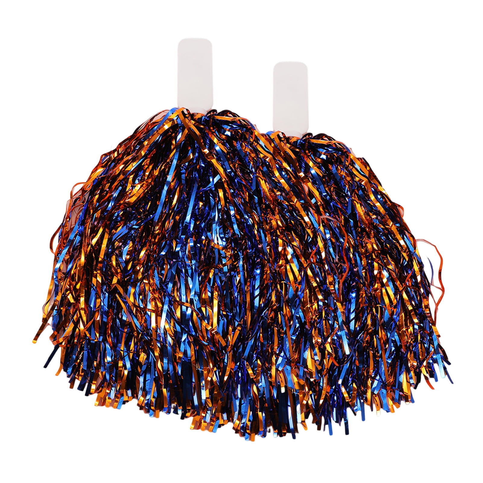 2 Pcs Cheerleader Pom Poms Metallic Foil Textured School Spirit Shakers ...