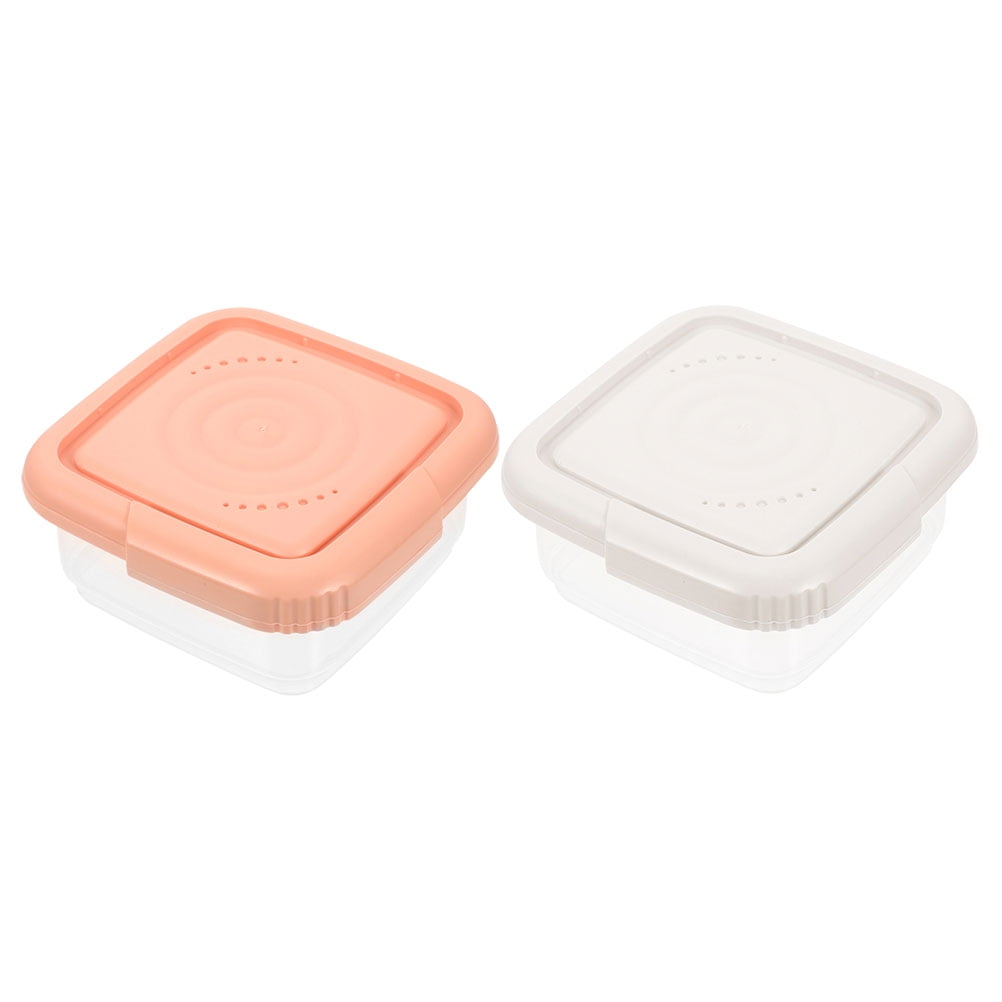 2 Pcs Cheese Slice Crisper Butter Slices Storage Holder Fridge ...